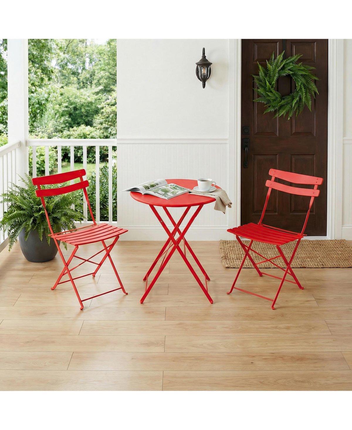 Click here for homfan 3 Piece Patio Bistro Set  Folding Patio Bis... prices