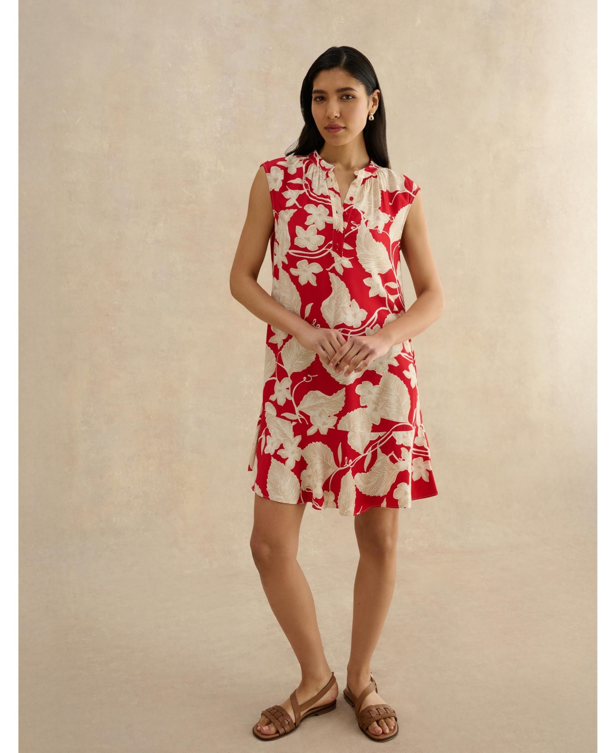 Click here for Hobbs London Womens Cressida Midi Dress - Redcream prices