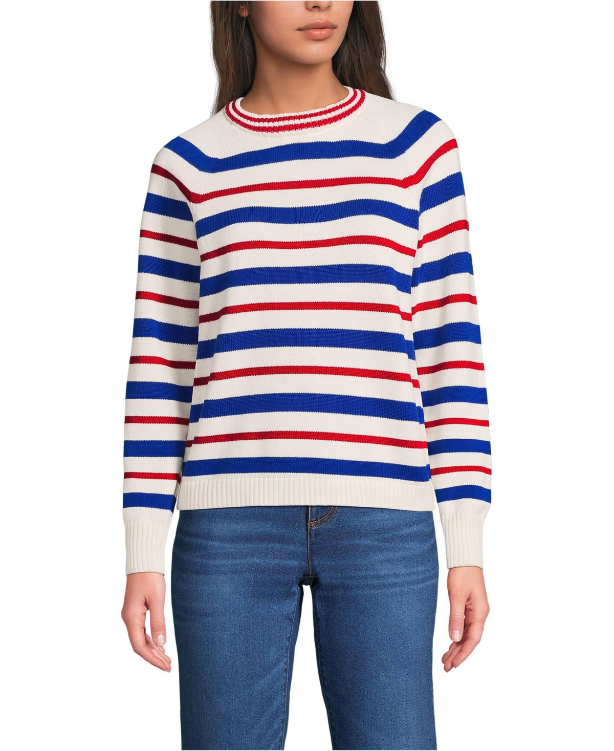 Click here for Lands End Womens Drifter Raglan Crew Sweater - Com... prices