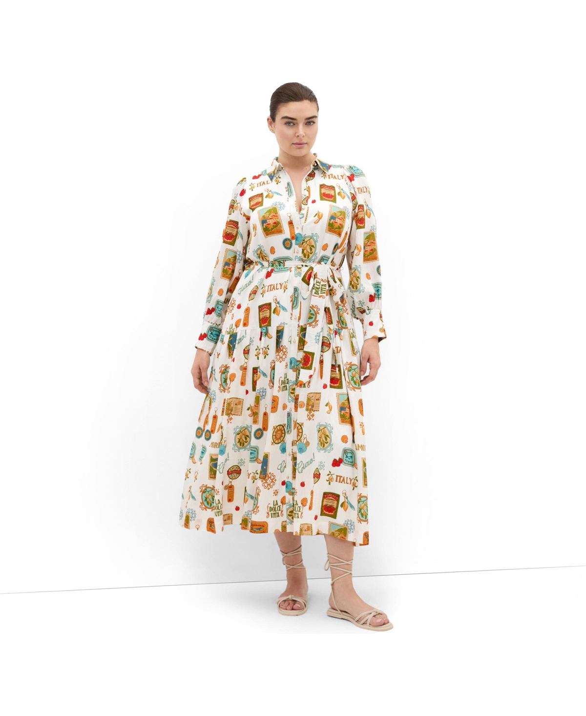 Click here for City Chic Womens Amore Print Maxi Dress - Creme la... prices