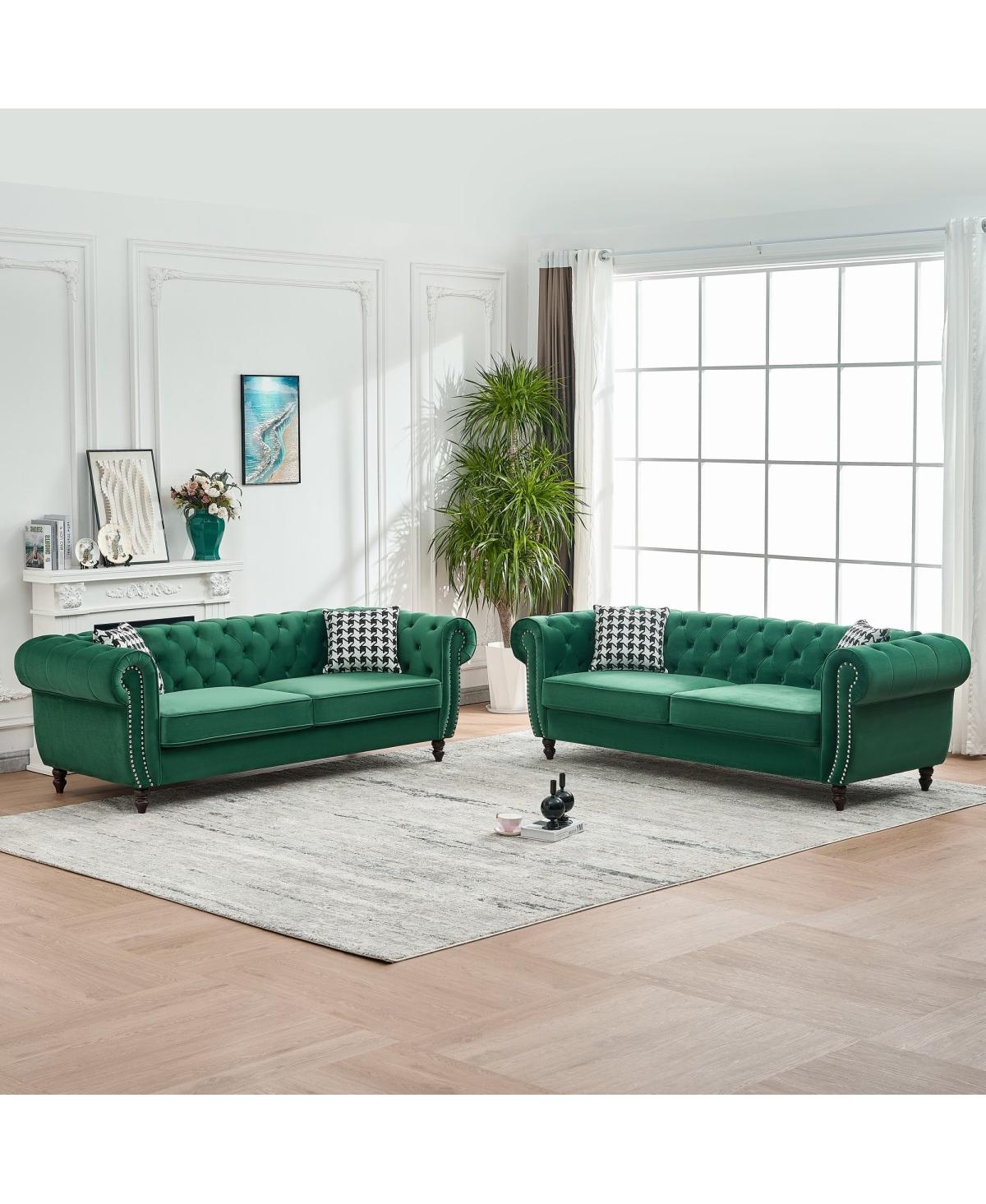 Click here for Streamdale Furniture Chesterfield 3+3 Seater Velve... prices