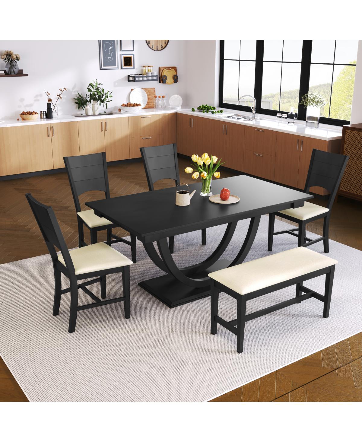 Click here for Streamdale Furniture 6 Piece Wood Half Round Dinin... prices