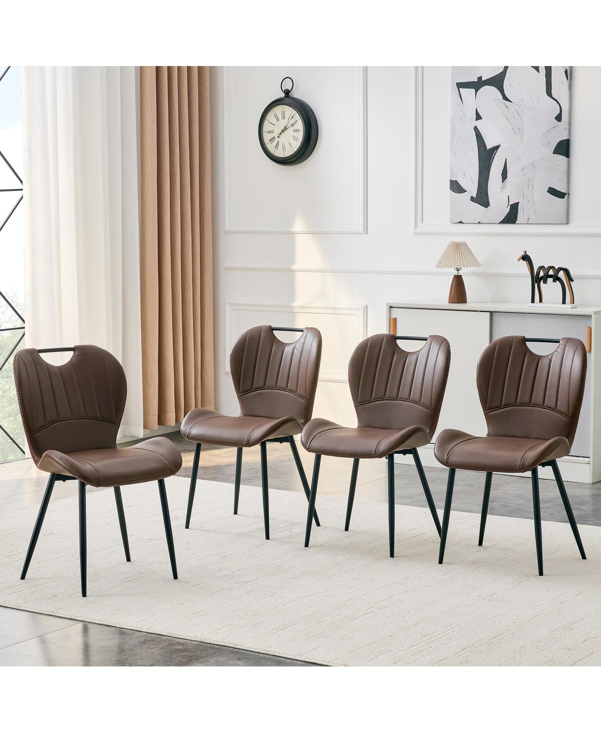 Click here for Streamdale Furniture Set of 4 Pu Dining Chairs wit... prices