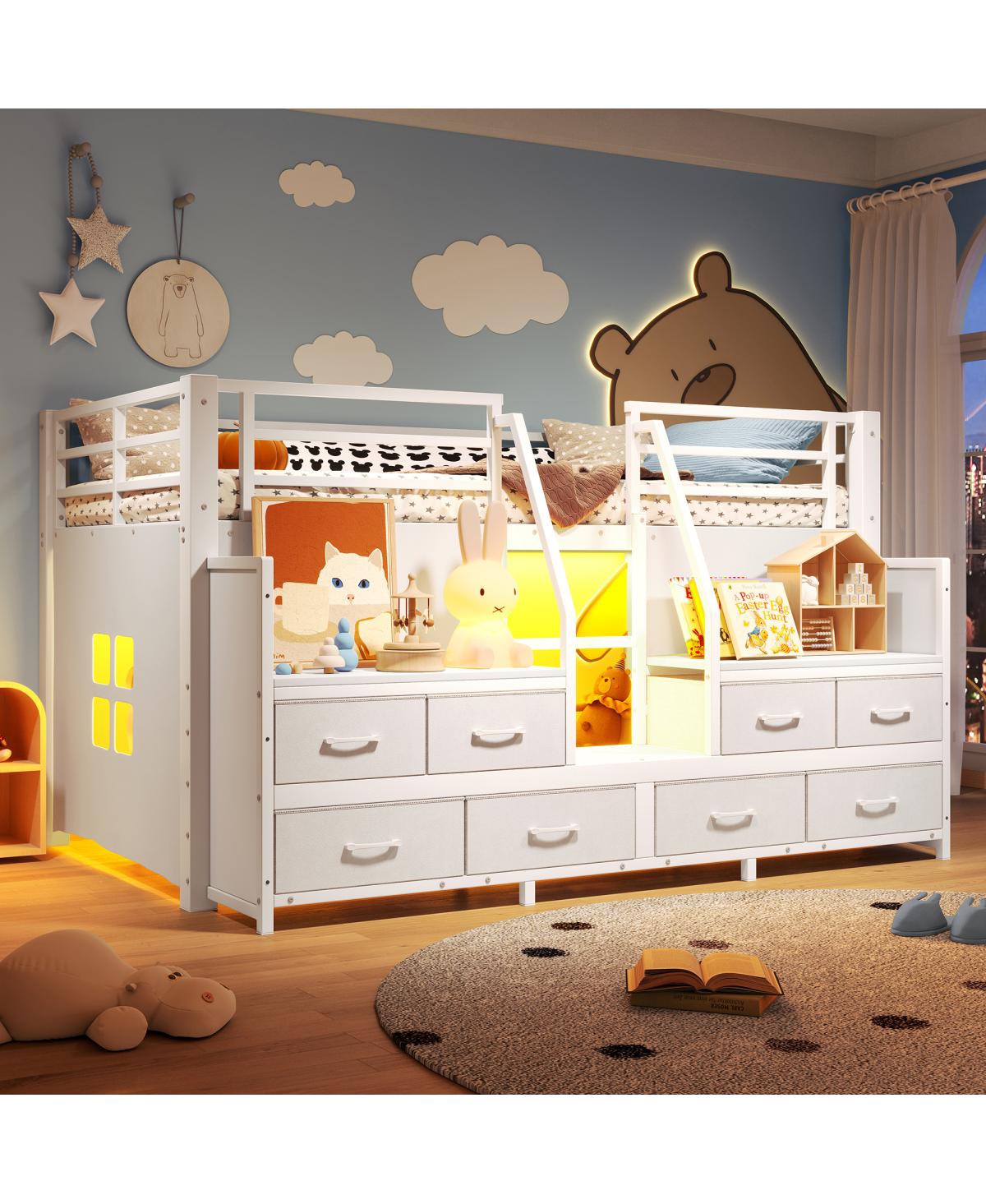 Click here for Streamdale Furniture Low Loft Bed with Multi-Stora... prices