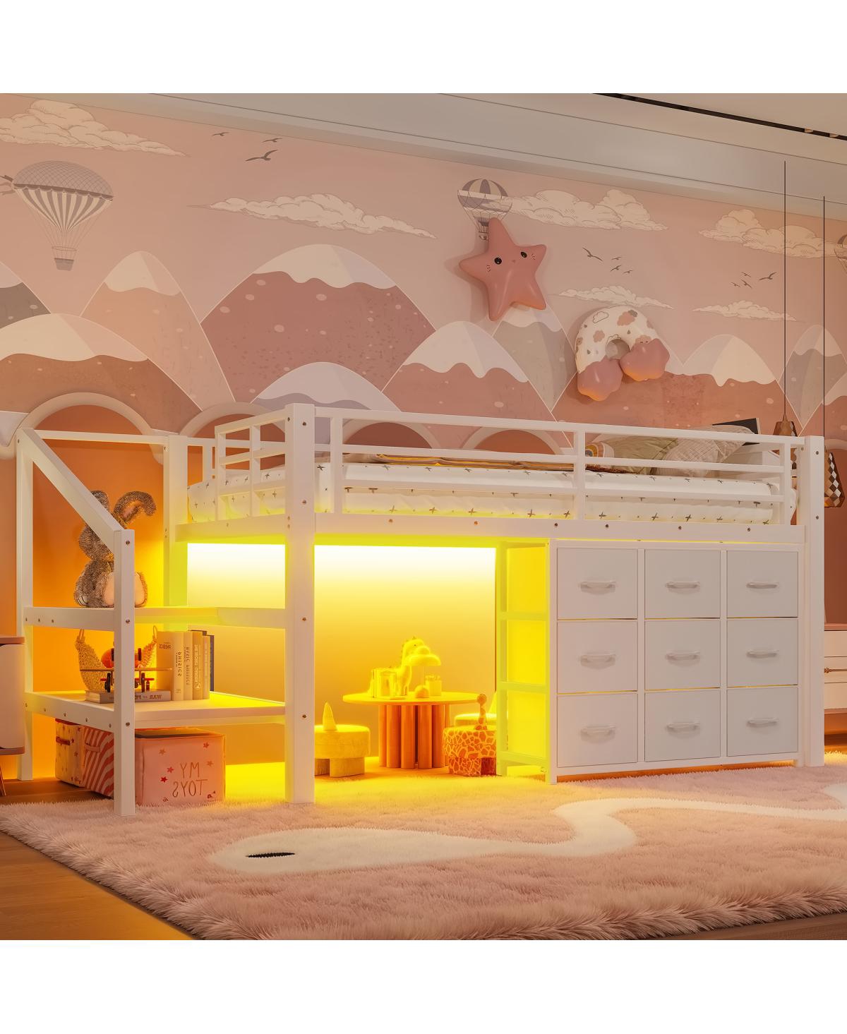 Click here for Streamdale Furniture Twin Low Loft Bed with Storag... prices