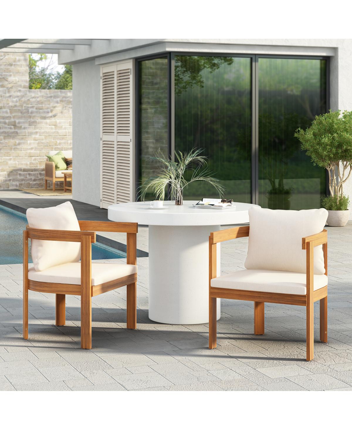 Click here for Streamdale Furniture Acacia Wood Barrel Dining Cha... prices