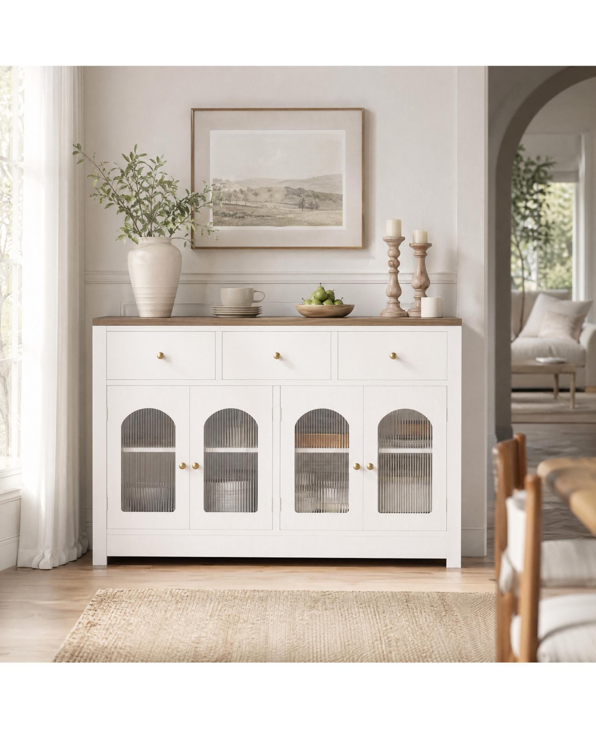Click here for homfan Farmhouse Sideboard Buffet Cabinet with Flu... prices