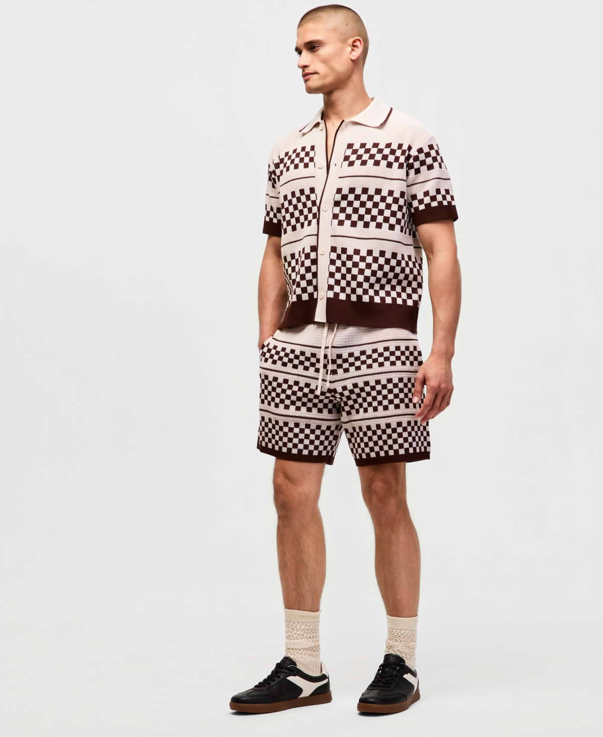 Click here for Mode of One Mens Check Sweater Shorts  Macys Exclu... prices