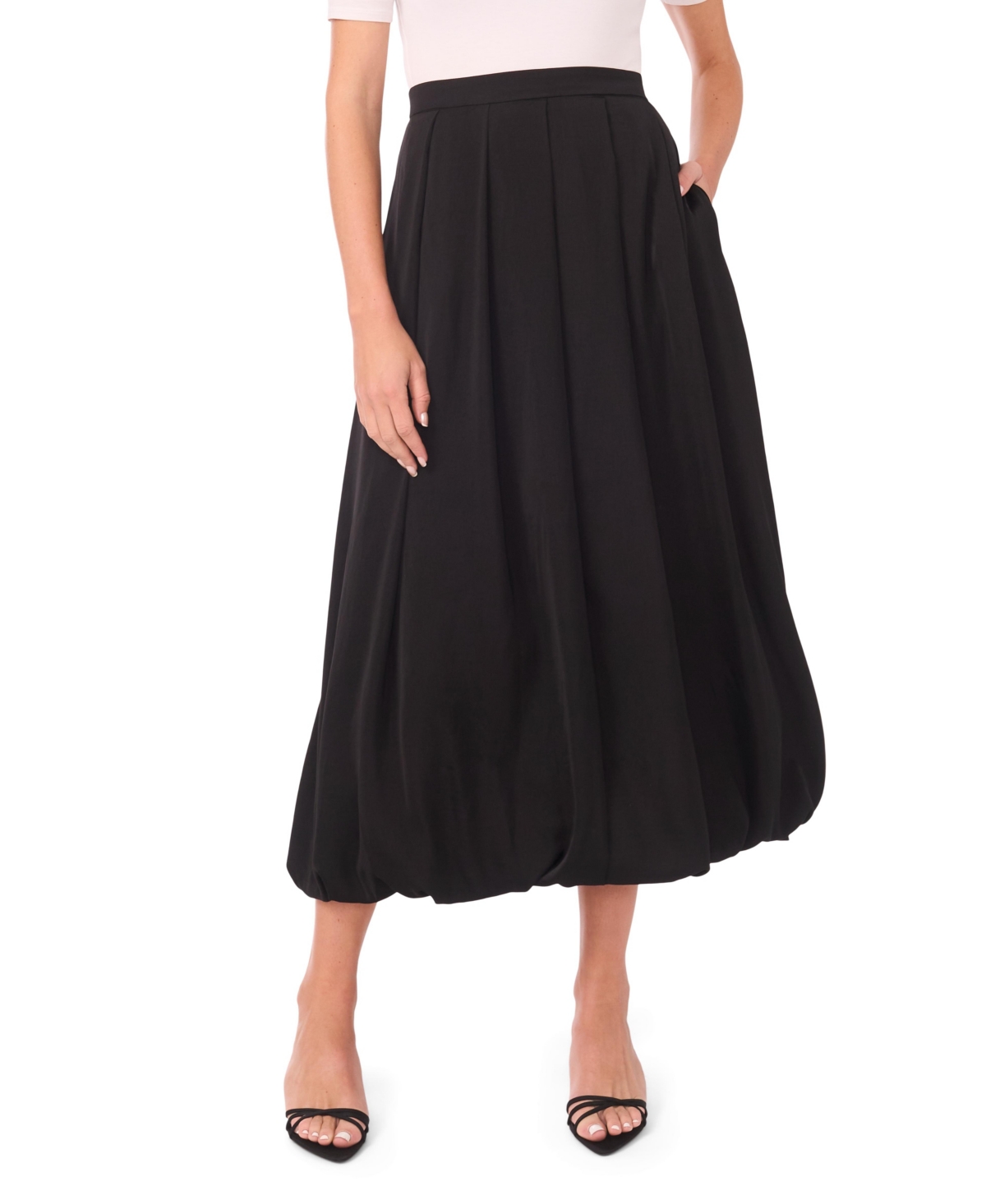 Click here for Vince Camuto Womens Bubble Hem Midi Skirt - Rich B... prices