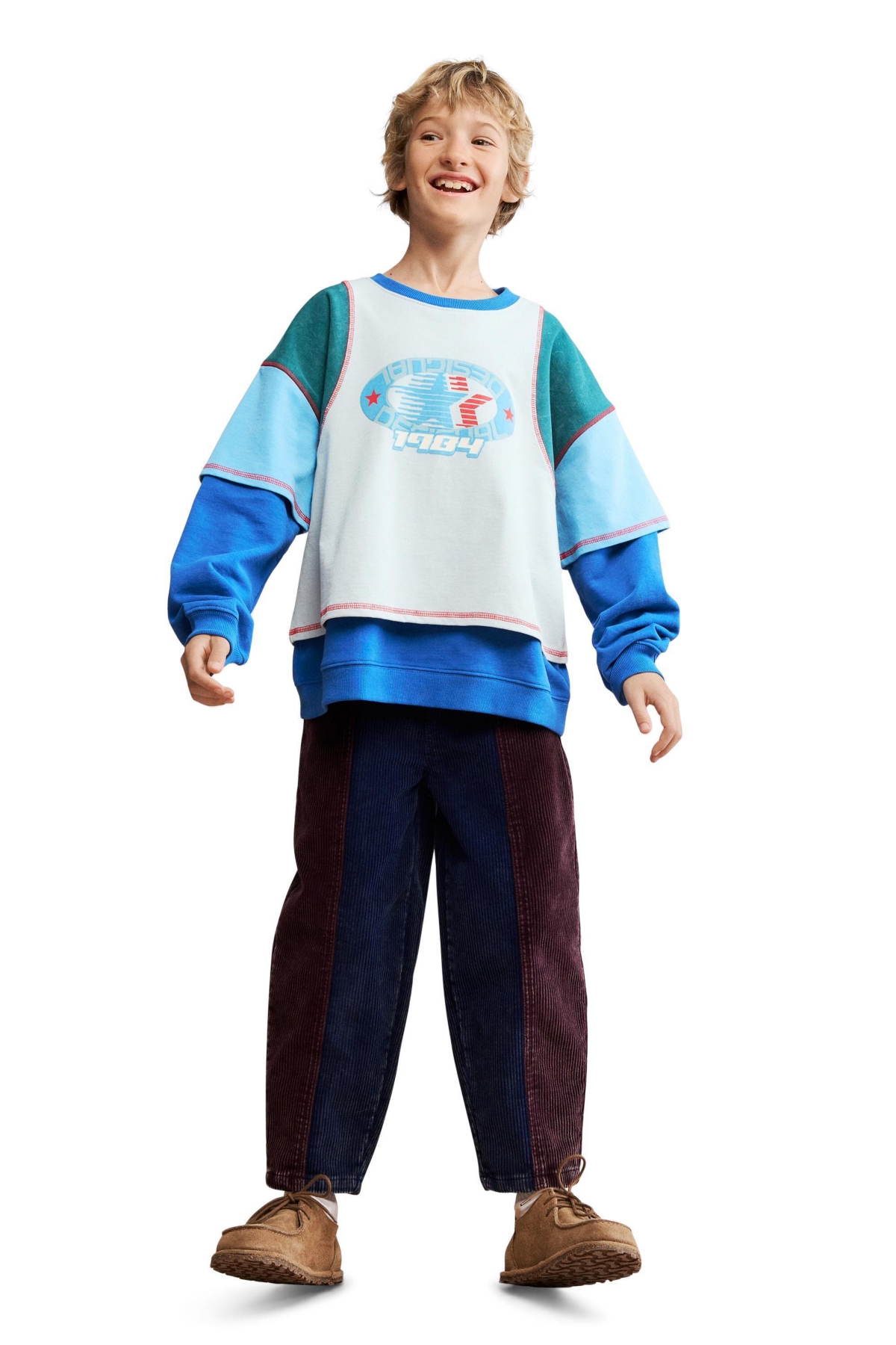 Click here for Desigual Boys Boyss Patchwork denim trousers prices