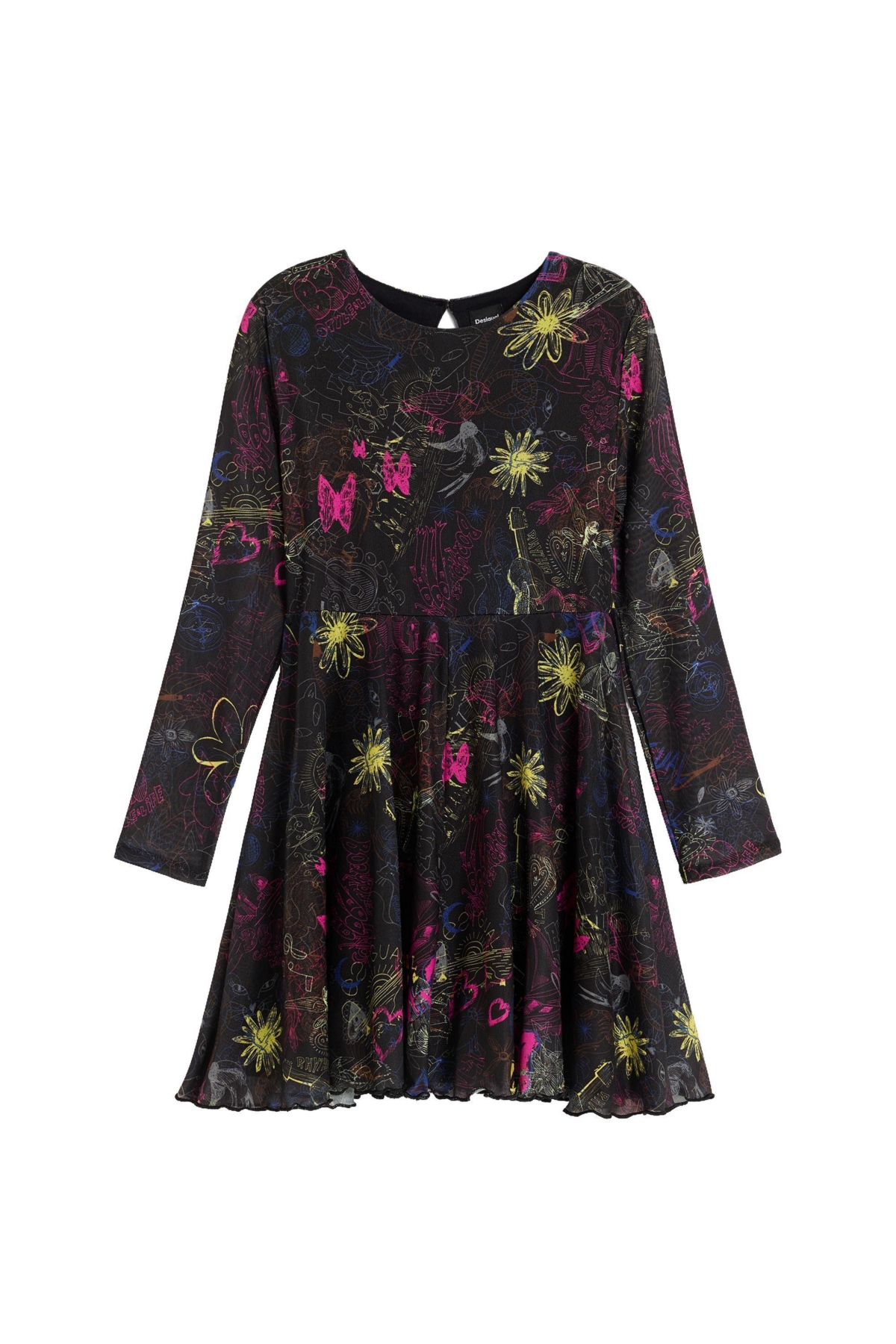 Click here for Desigual Girls Girlss Printed knit dress - Black prices