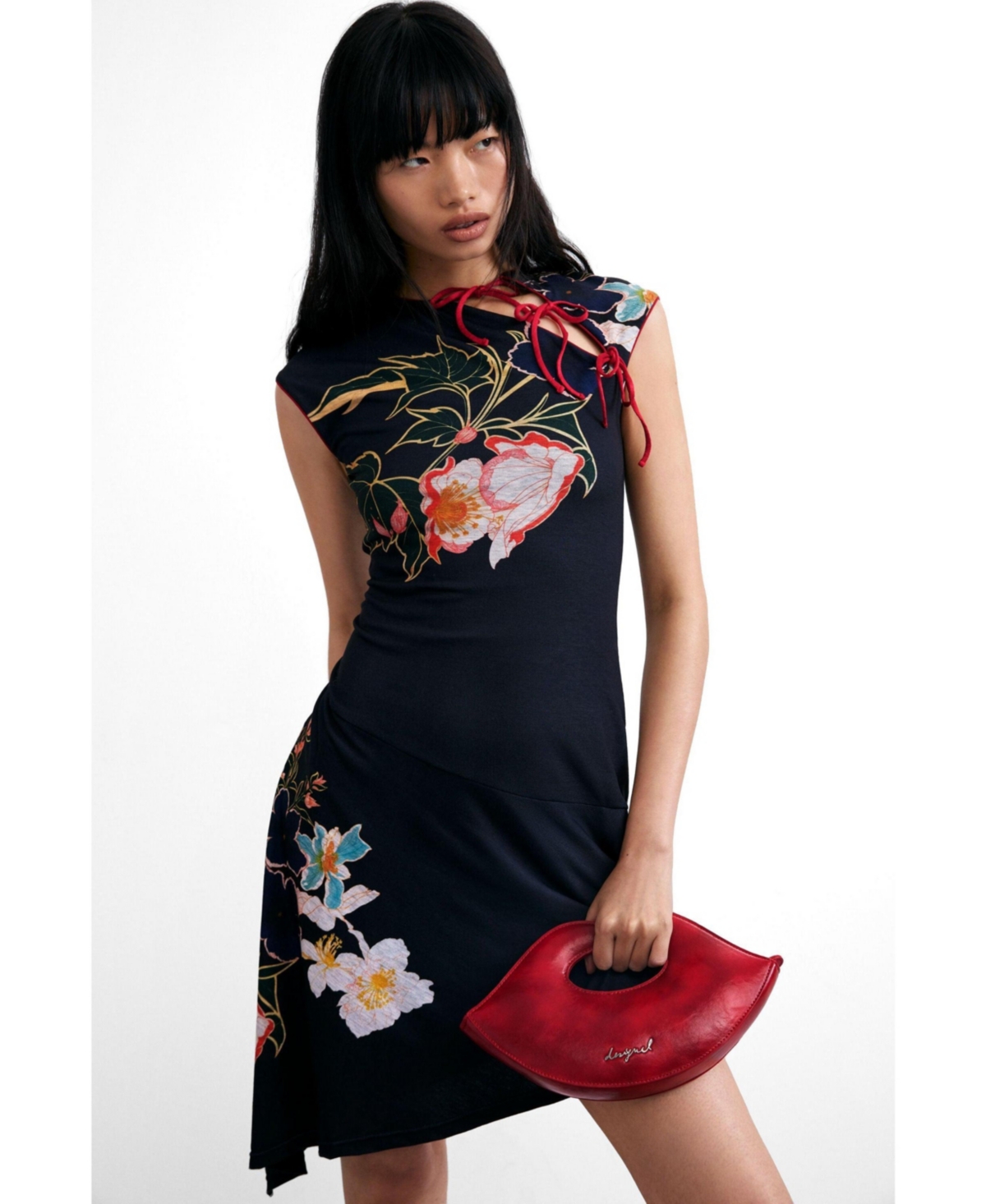 Click here for Desigual Womens Oriental Asymmetrical Dress - Blac... prices