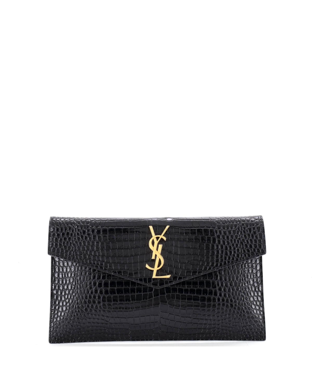 Click here for Pre-Owned Saint Laurent Uptown Pouch Embossed Leat... prices
