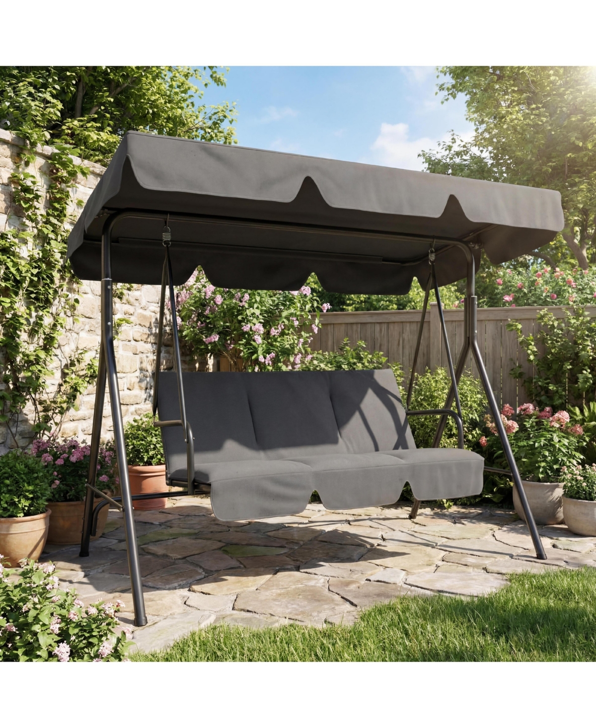 Click here for homfan 3-Seat Patio Swing  Outdoor Porch Chair wit... prices
