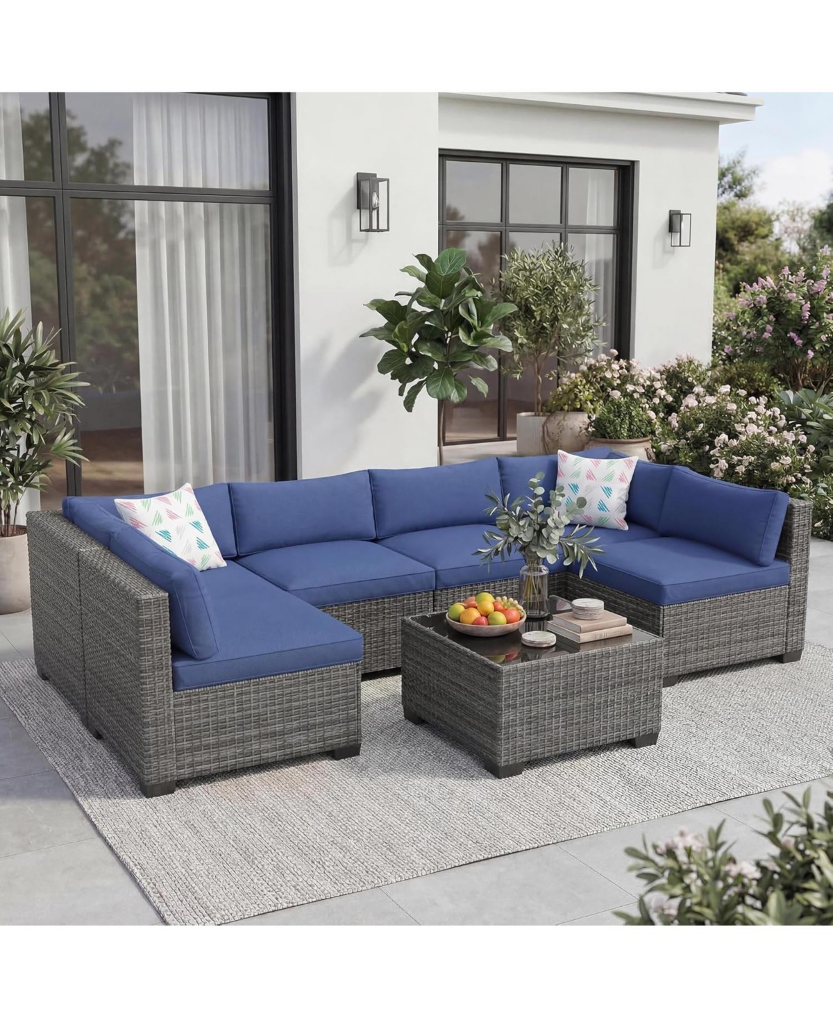 Click here for gaomon Adults Outdoor Sectional Sofa Set  Iron Wic... prices