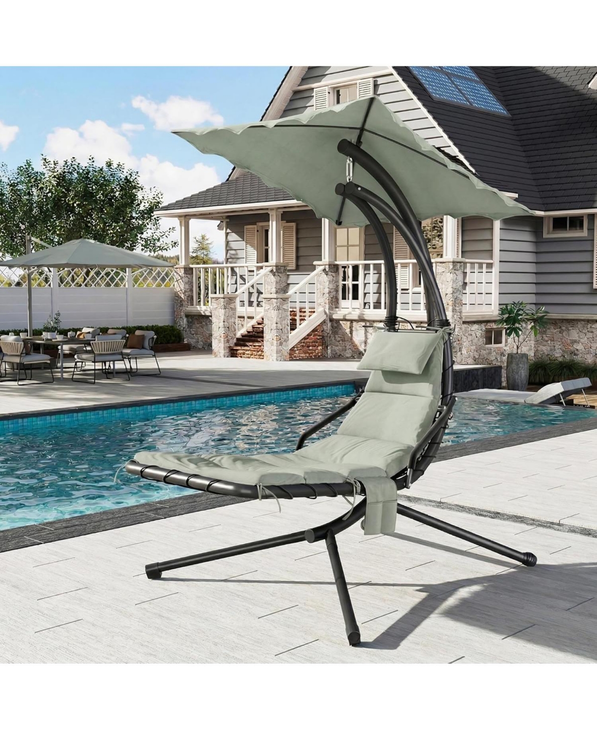 Click here for gaomon Hanging Chaise Lounge Swing Chair  Curved S... prices