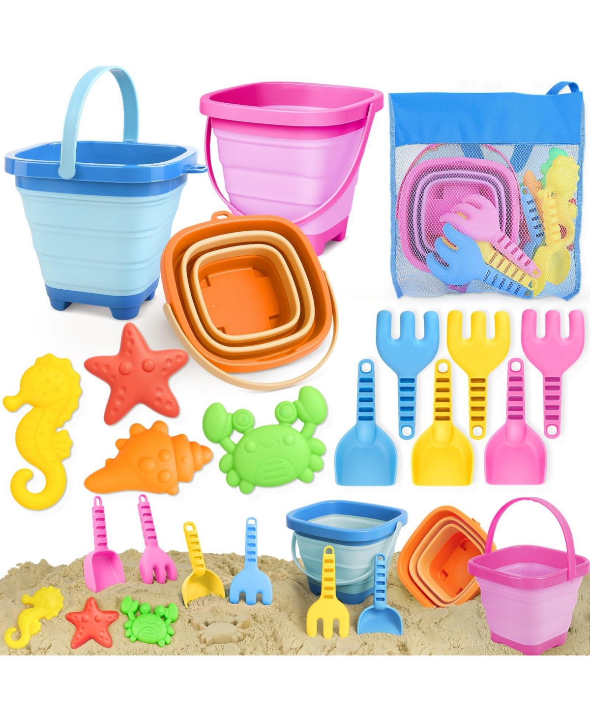 Click here for Gnuadz Kids Beach Sand Toys Collapsible Castle Buc... prices