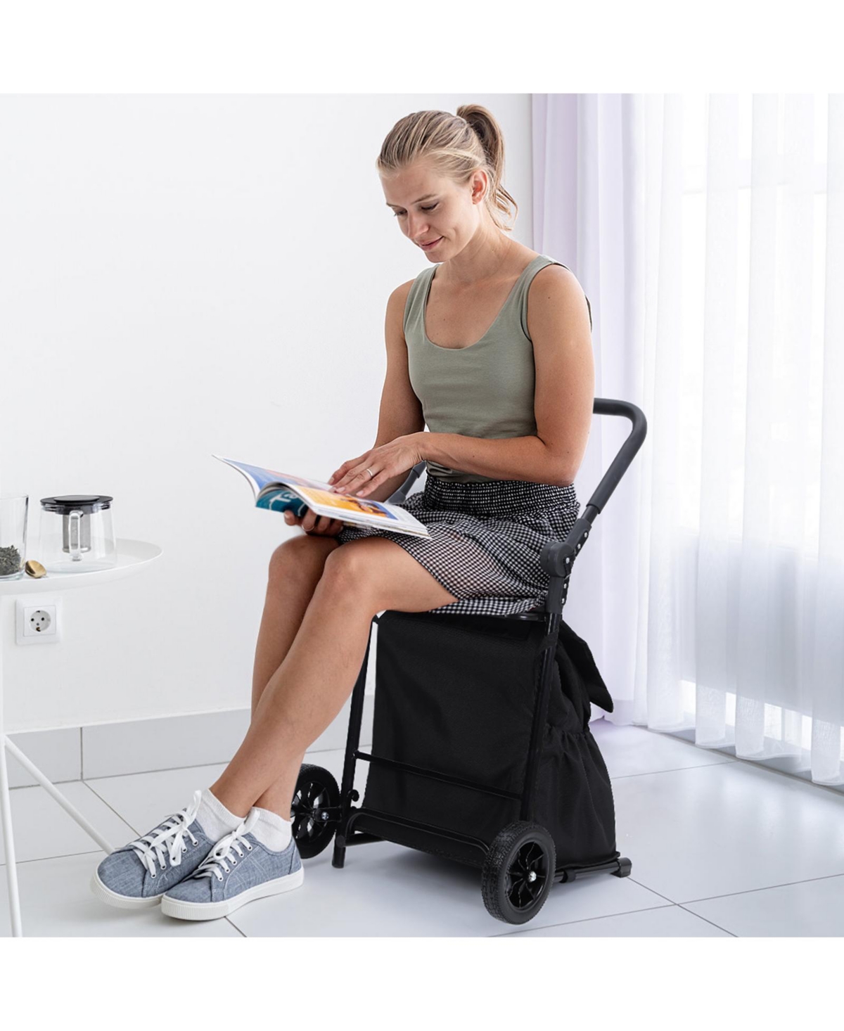 Click here for homfan 2 in 1 Folding Grocery Shopping Cart and Ha... prices