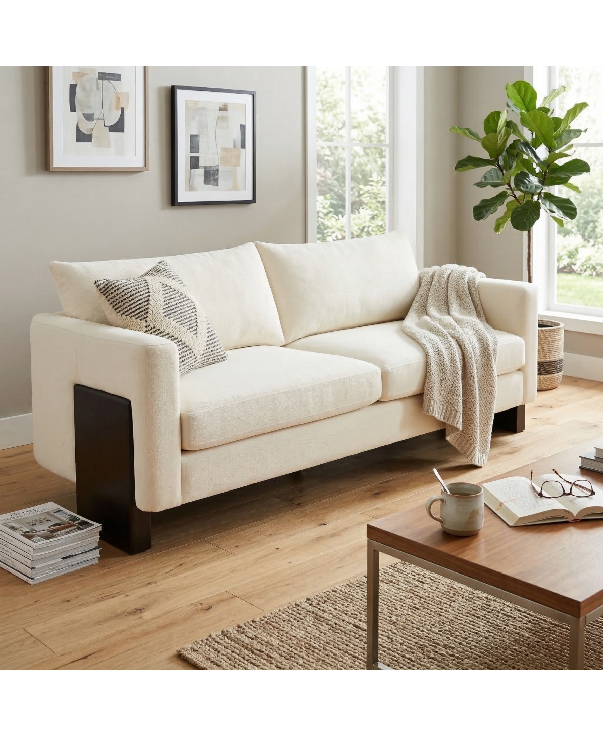 Click here for Streamdale Furniture 3-Seater Sofa with Rubberwood... prices