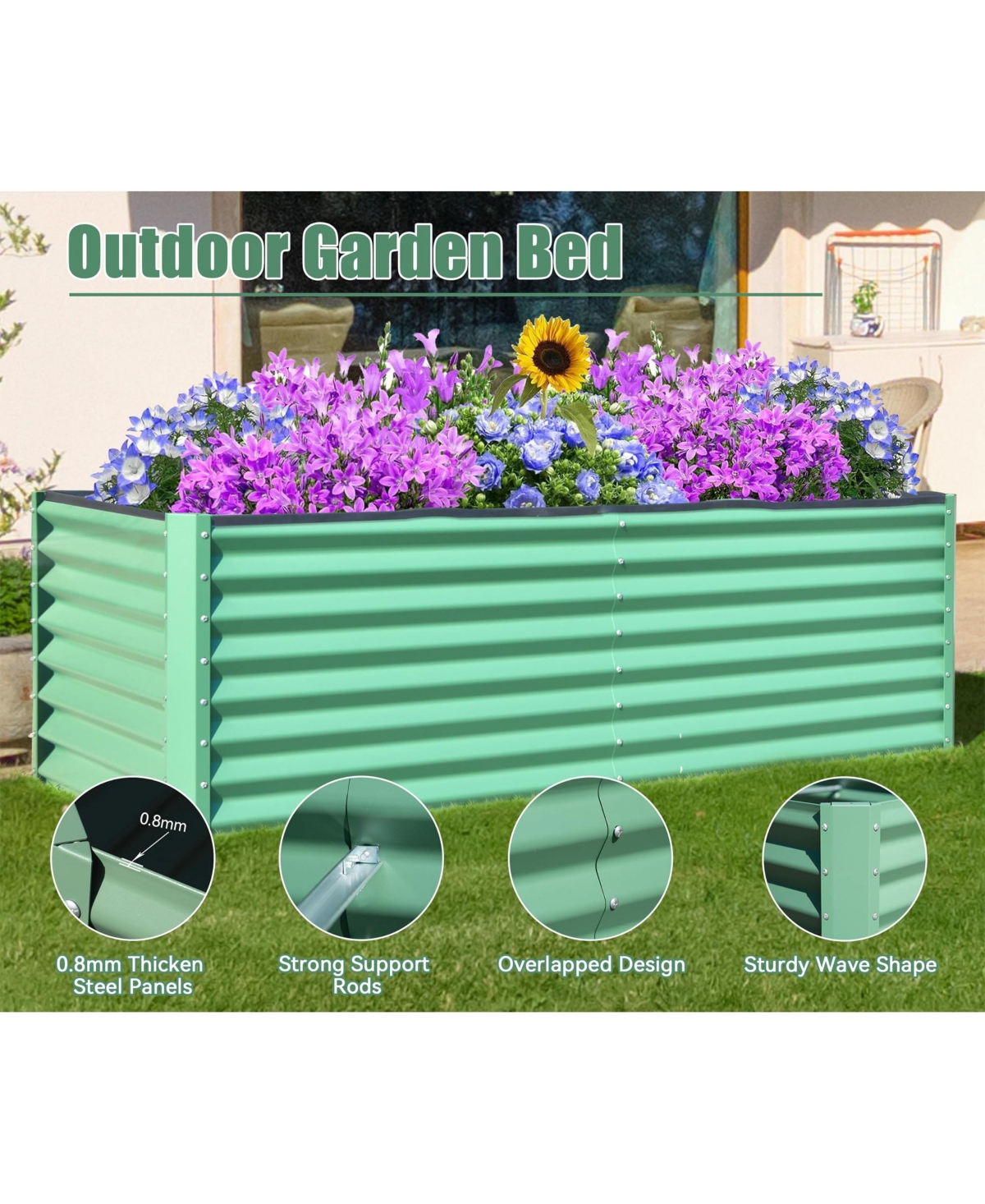 Click here for Mondawe 6x3x2feet Galvanized Raised Garden Bed - G... prices