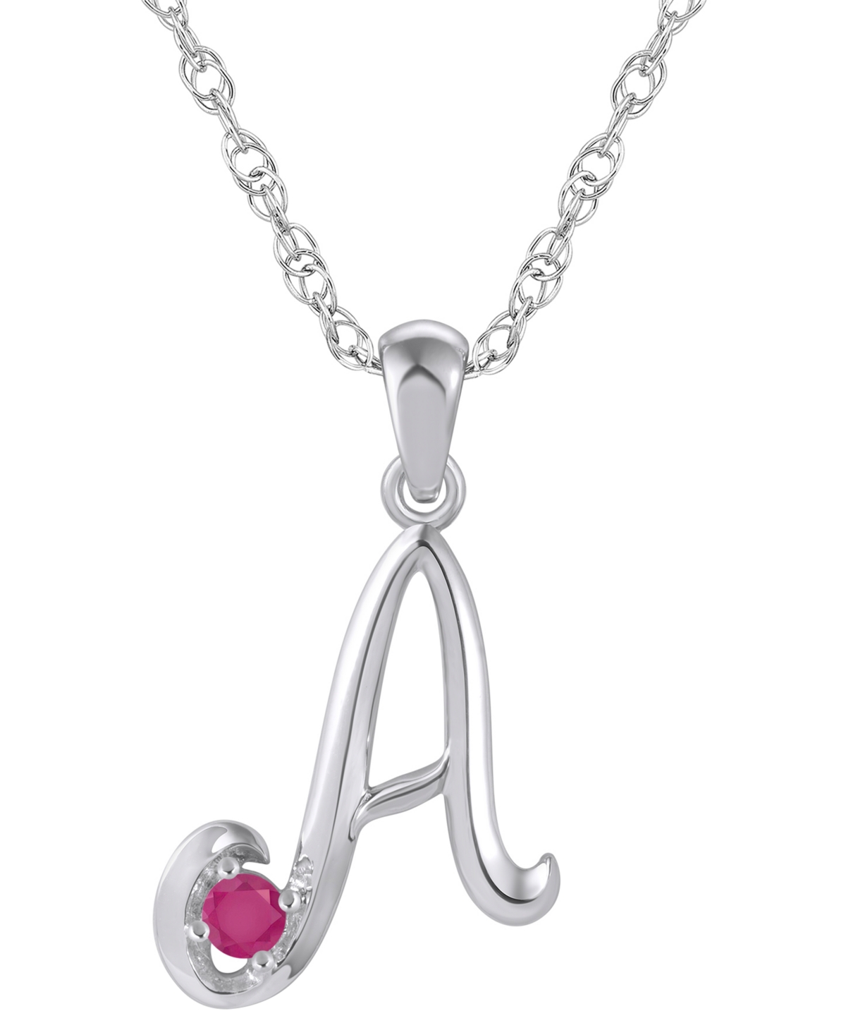 Click here for Macys Ruby (1/6 ct. t.w.) Initial Pendant Necklace... prices