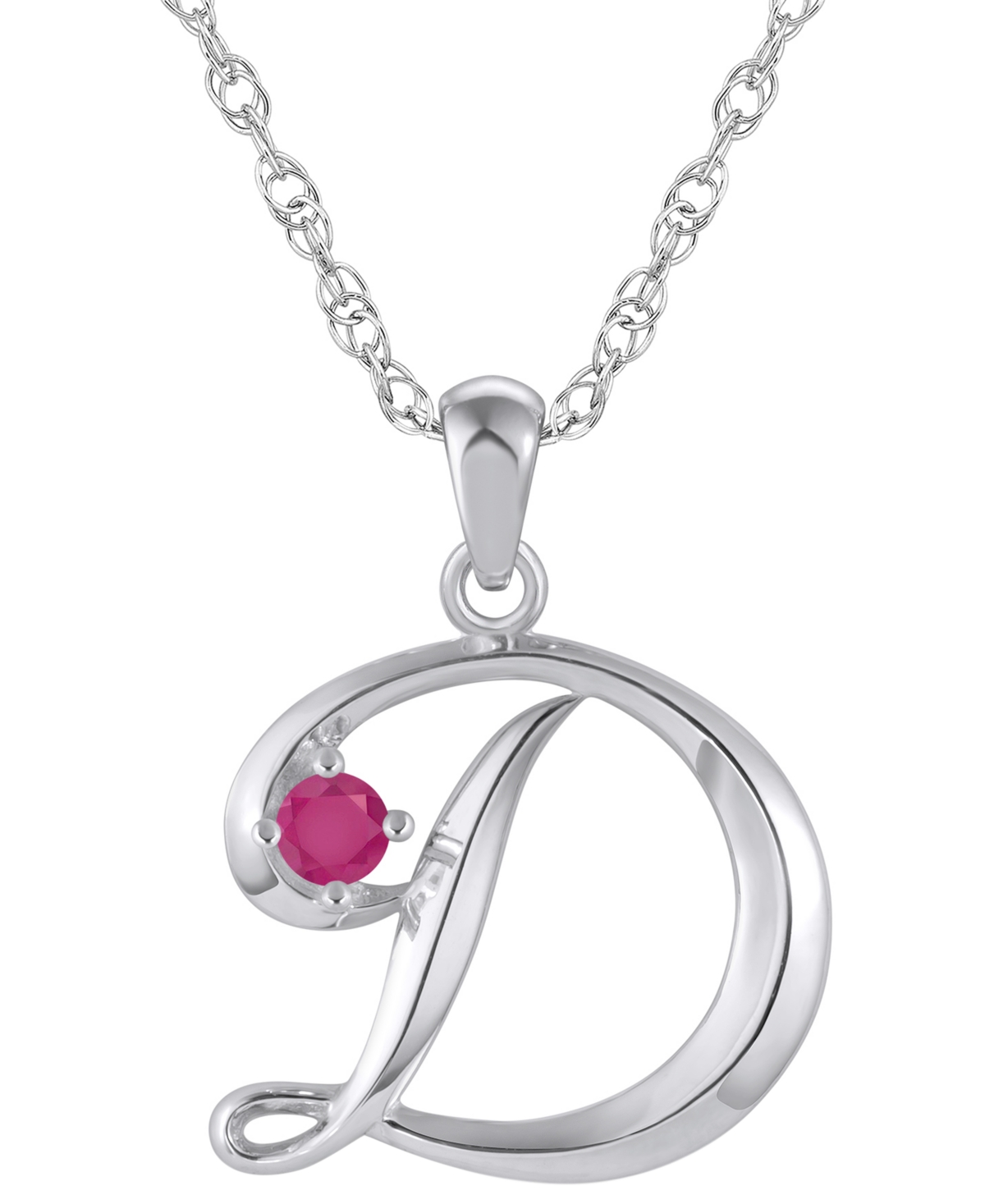 Click here for Macys Ruby (1/6 ct. t.w.) Initial Pendant Necklace... prices
