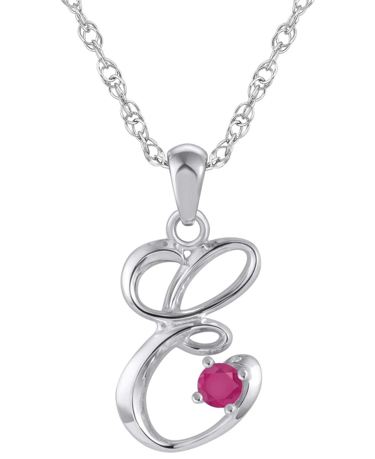 Click here for Macys Ruby (1/6 ct. t.w.) Initial Pendant Necklace... prices