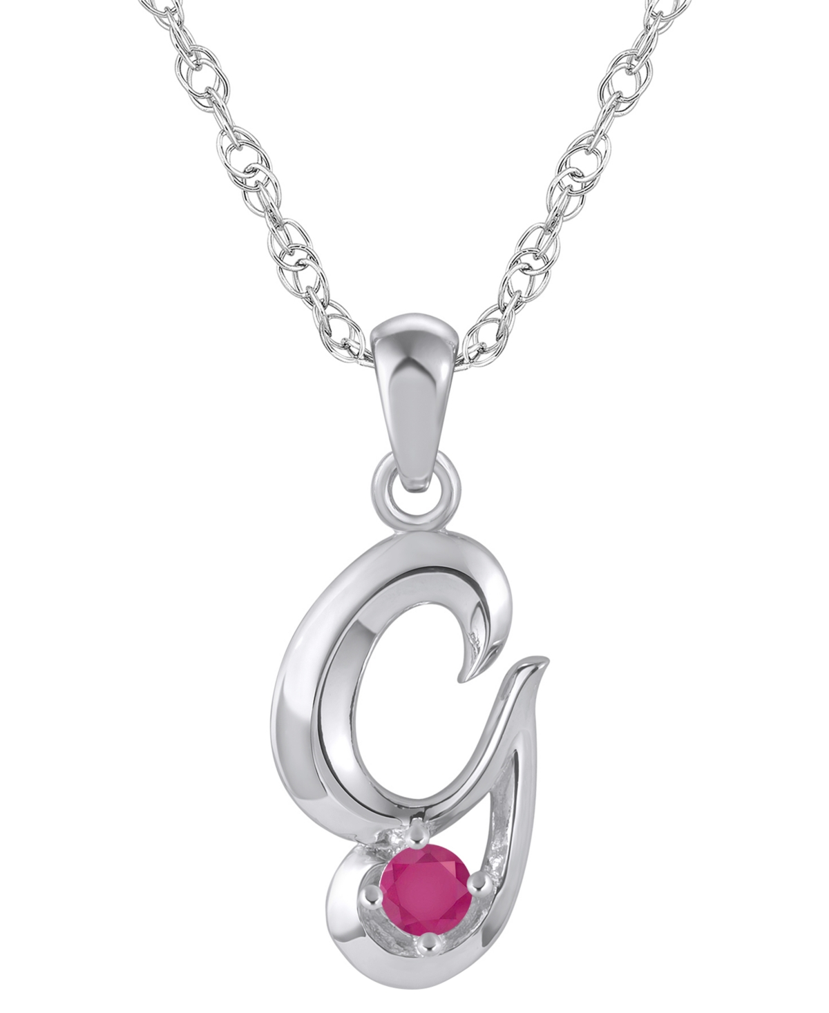 Click here for Macys Ruby (1/6 ct. t.w.) Initial Pendant Necklace... prices