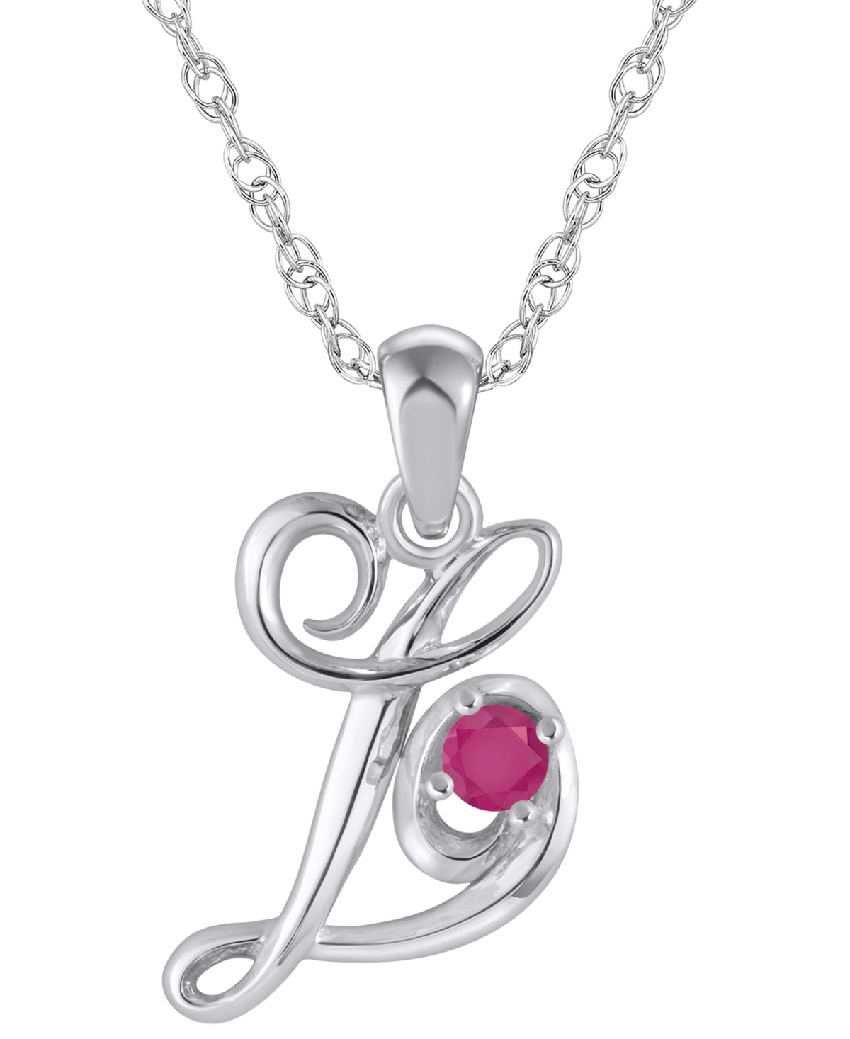 Click here for Macys Ruby (1/6 ct. t.w.) Initial Pendant Necklace... prices