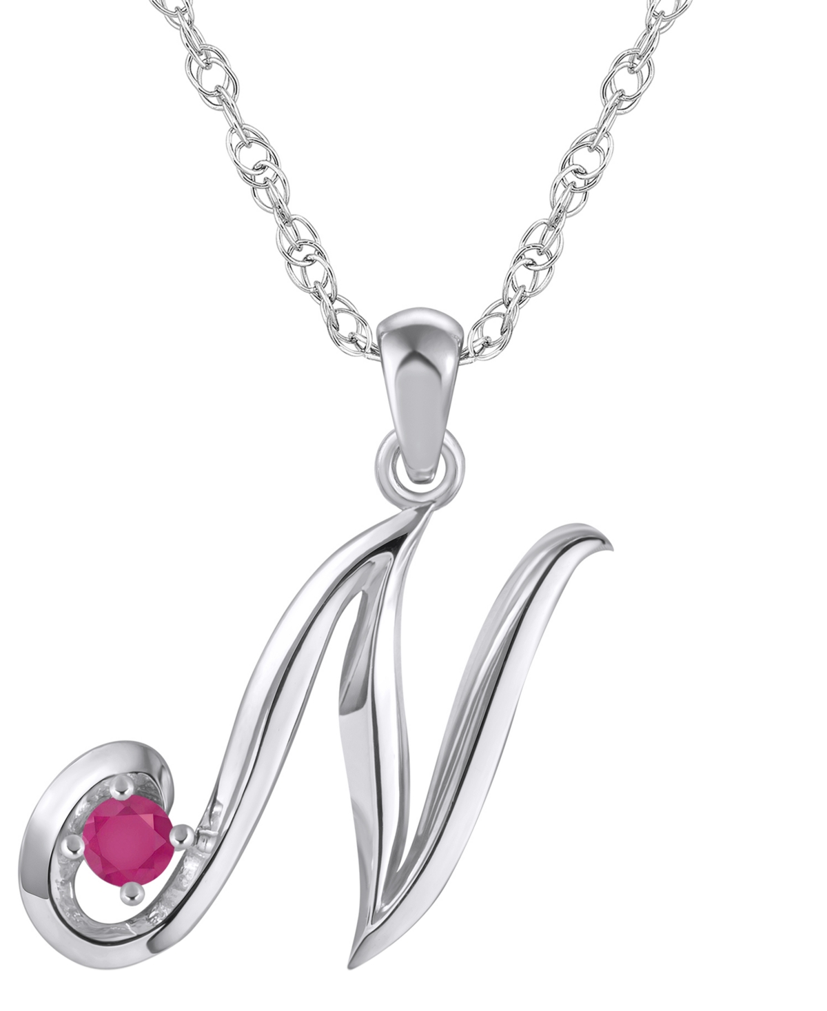 Click here for Macys Ruby (1/6 ct. t.w.) Initial Pendant Necklace... prices