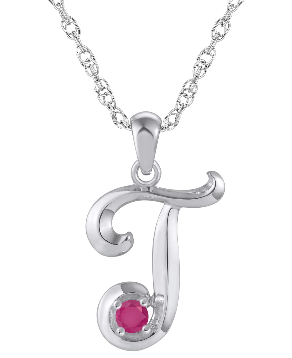 Click here for Macys Ruby (1/6 ct. t.w.) Initial Pendant Necklace... prices