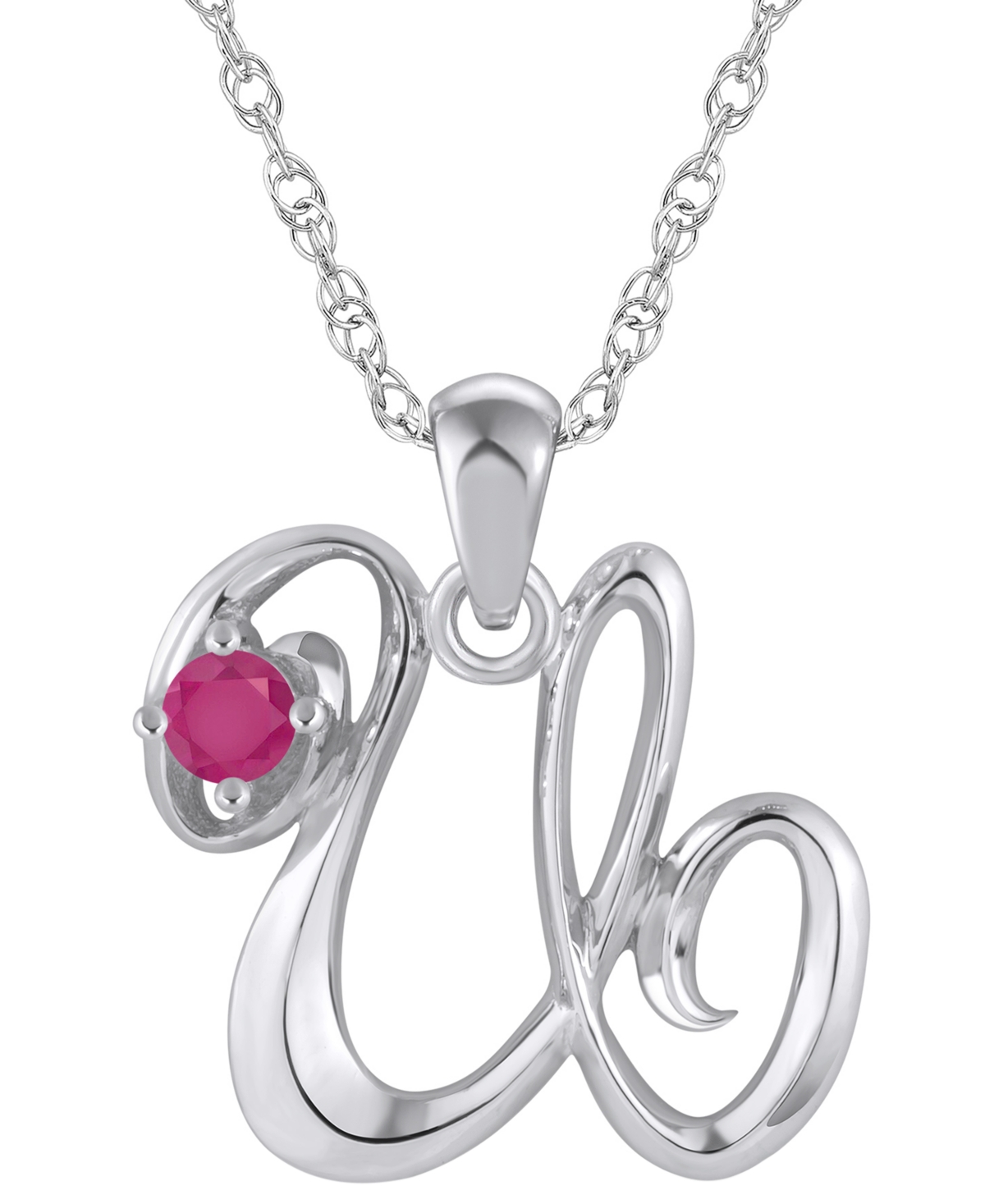 Click here for Macys Ruby (1/6 ct. t.w.) Initial Pendant Necklace... prices