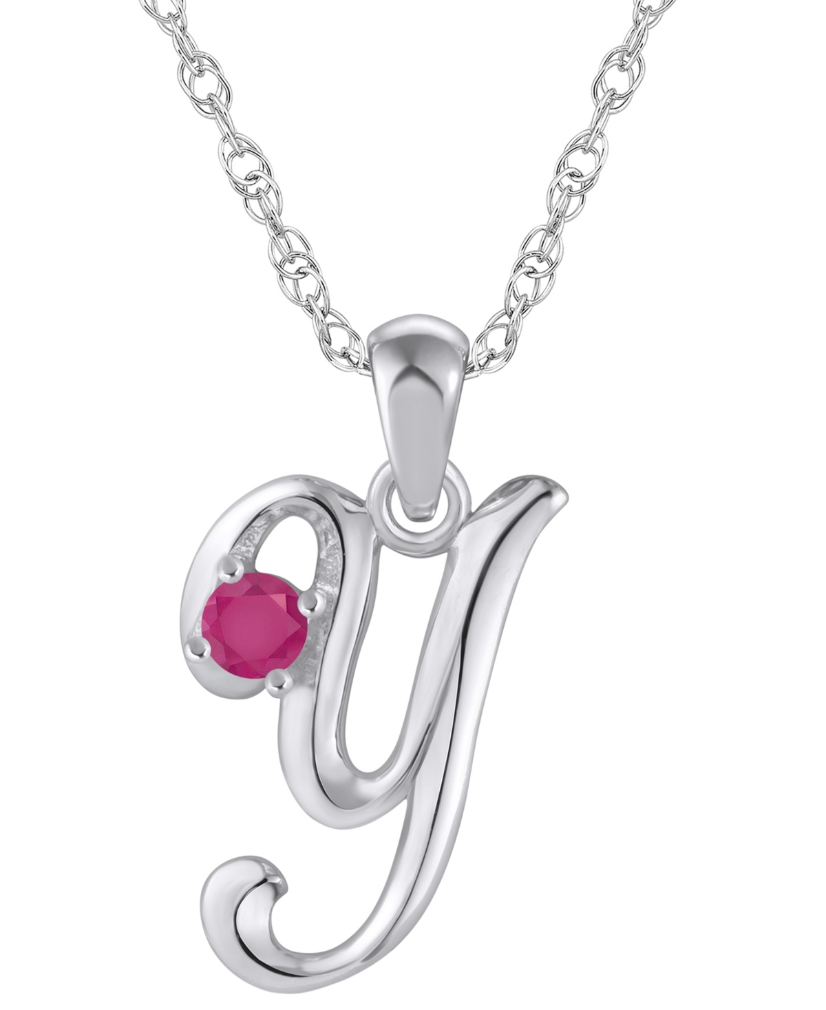Click here for Macys Ruby (1/6 ct. t.w.) Initial Pendant Necklace... prices