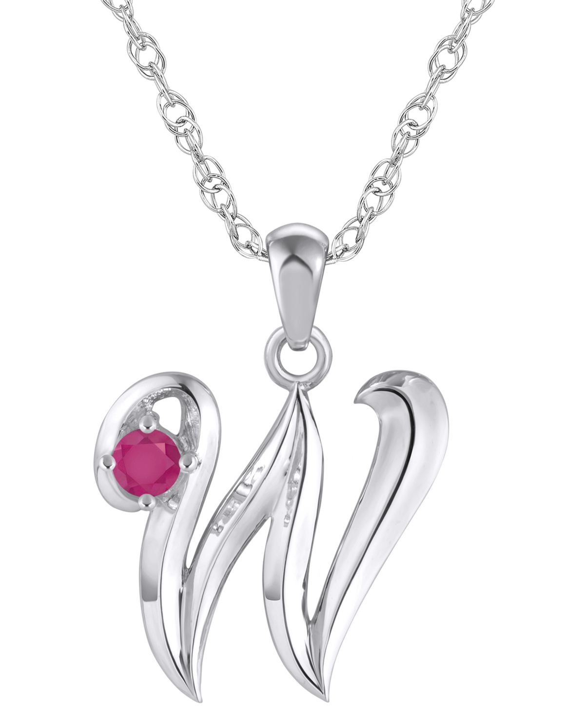 Click here for Macys Ruby (1/6 ct. t.w.) Initial Pendant Necklace... prices
