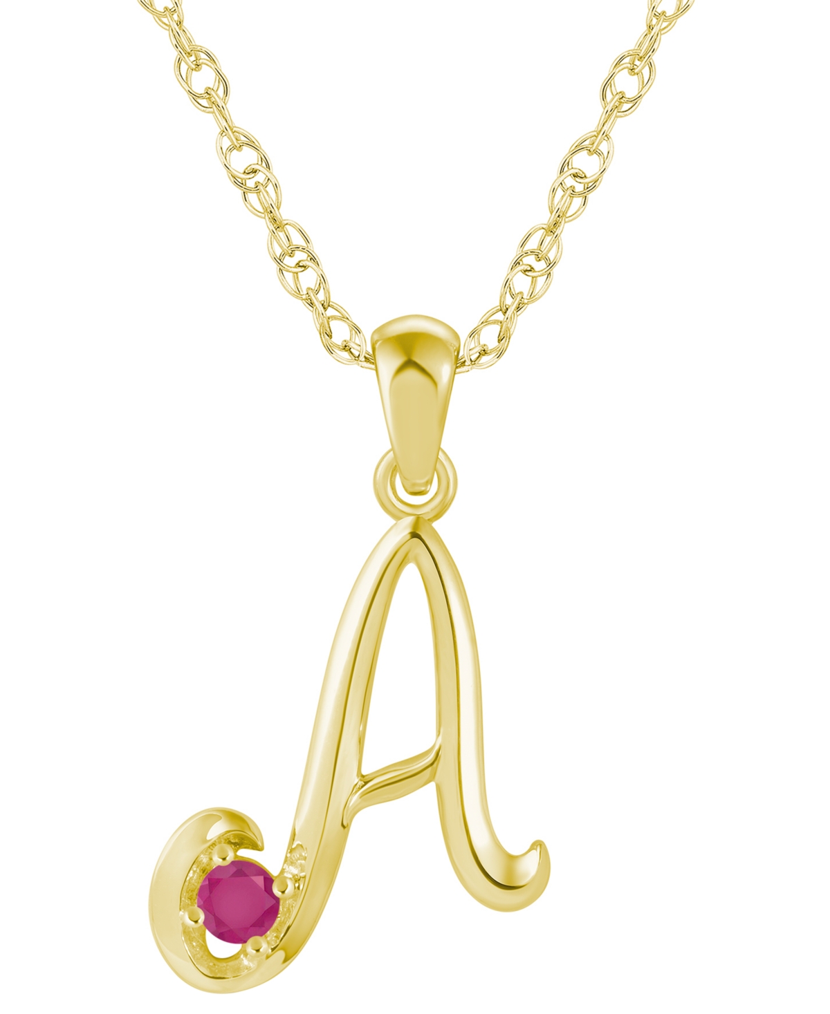 Click here for Macys Ruby (1/6 ct. t.w.) Initial Pendant Necklace... prices