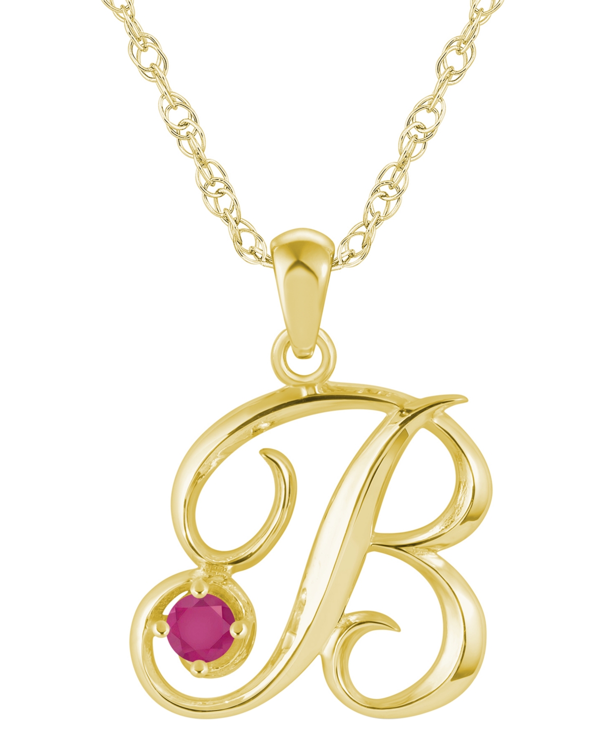 Click here for Macys Ruby (1/6 ct. t.w.) Initial Pendant Necklace... prices