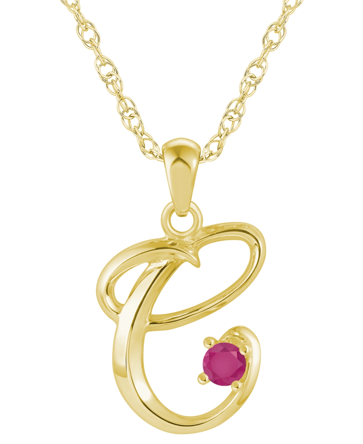 Click here for Macys Ruby (1/6 ct. t.w.) Initial Pendant Necklace... prices