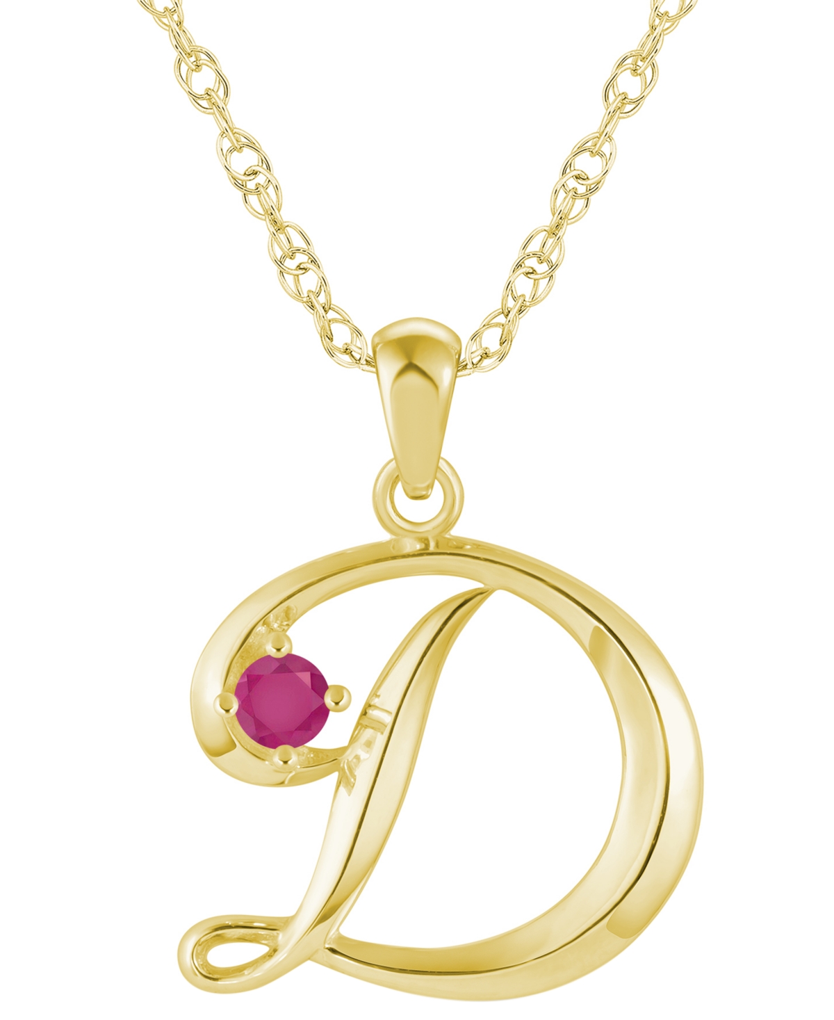 Click here for Macys Ruby (1/6 ct. t.w.) Initial Pendant Necklace... prices