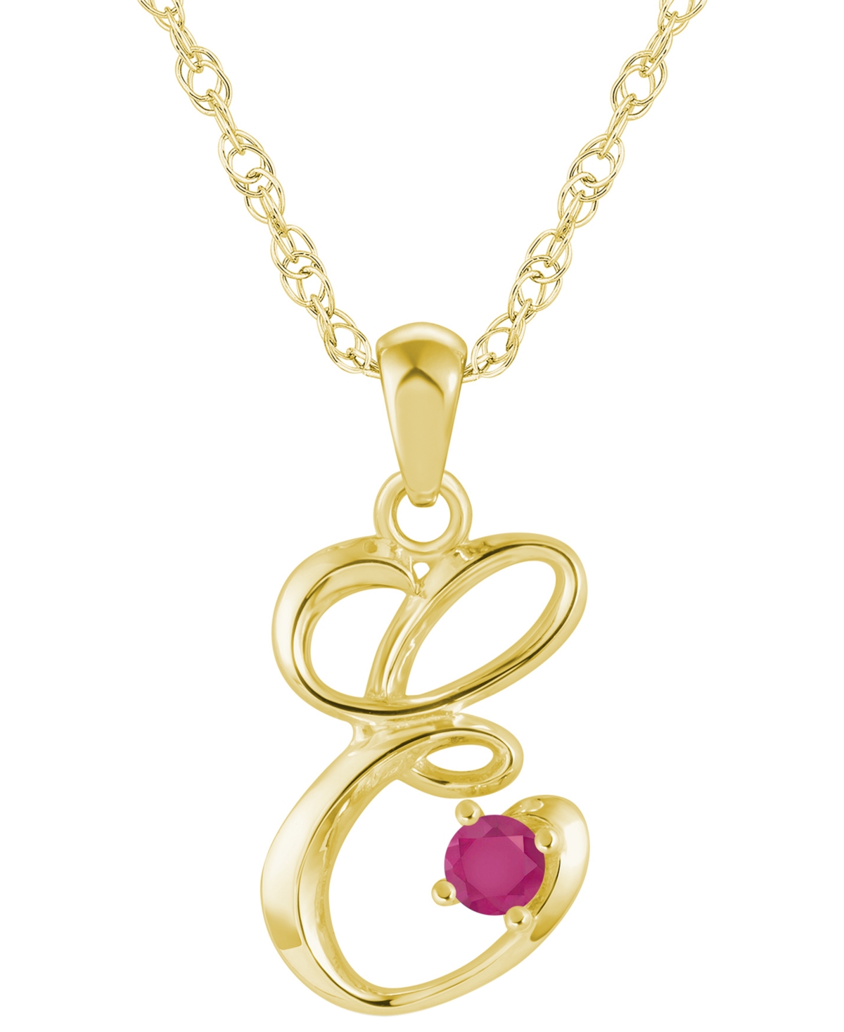 Click here for Macys Ruby (1/6 ct. t.w.) Initial Pendant Necklace... prices