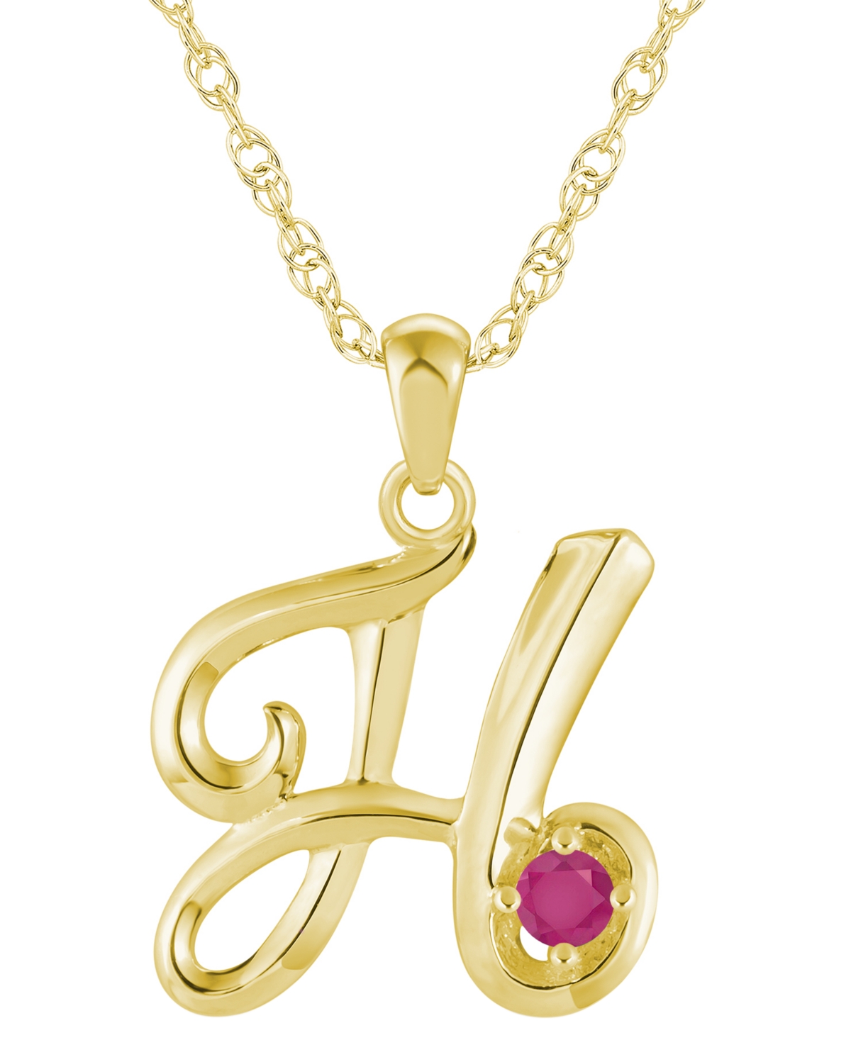 Click here for Macys Ruby (1/6 ct. t.w.) Initial Pendant Necklace... prices