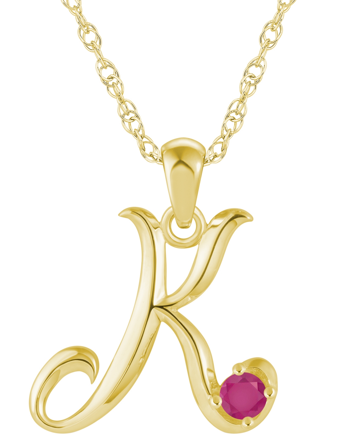 Click here for Macys Ruby (1/6 ct. t.w.) Initial Pendant Necklace... prices