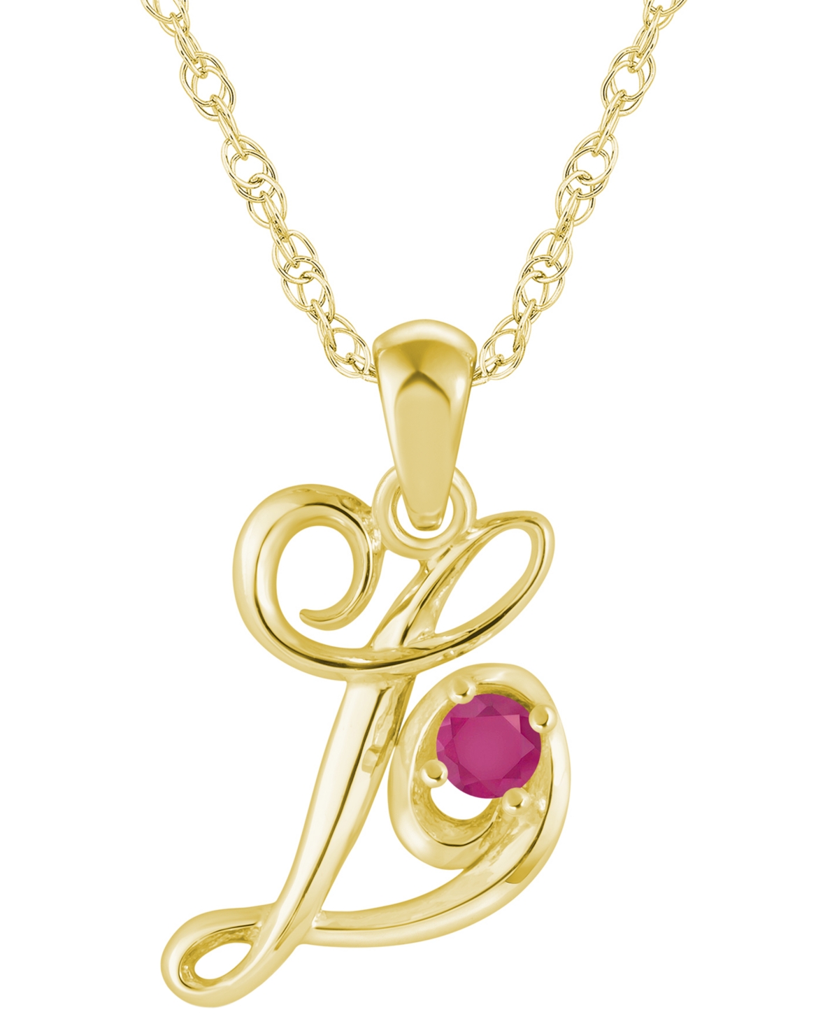 Click here for Macys Ruby (1/6 ct. t.w.) Initial Pendant Necklace... prices