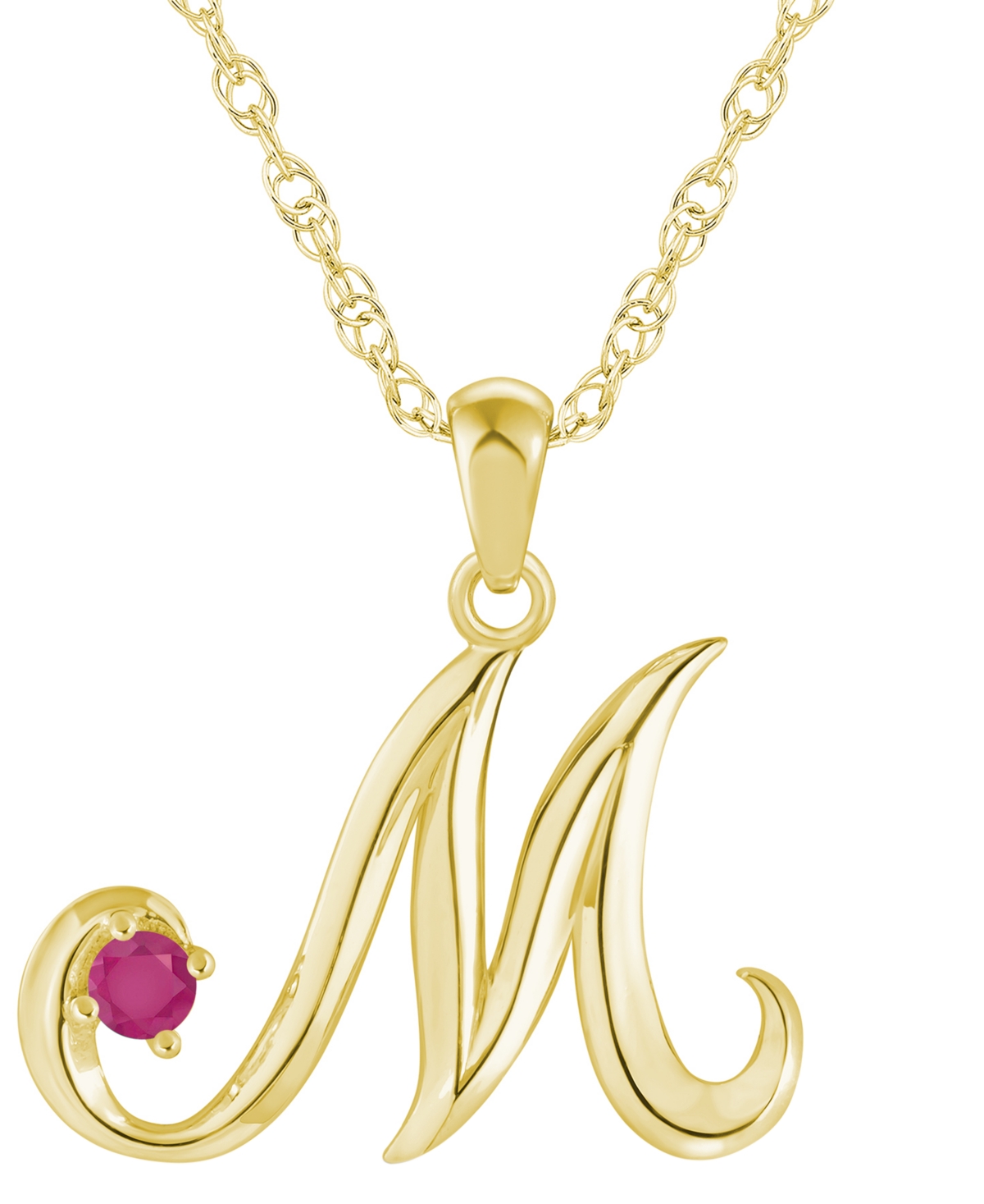 Click here for Macys Ruby (1/6 ct. t.w.) Initial Pendant Necklace... prices