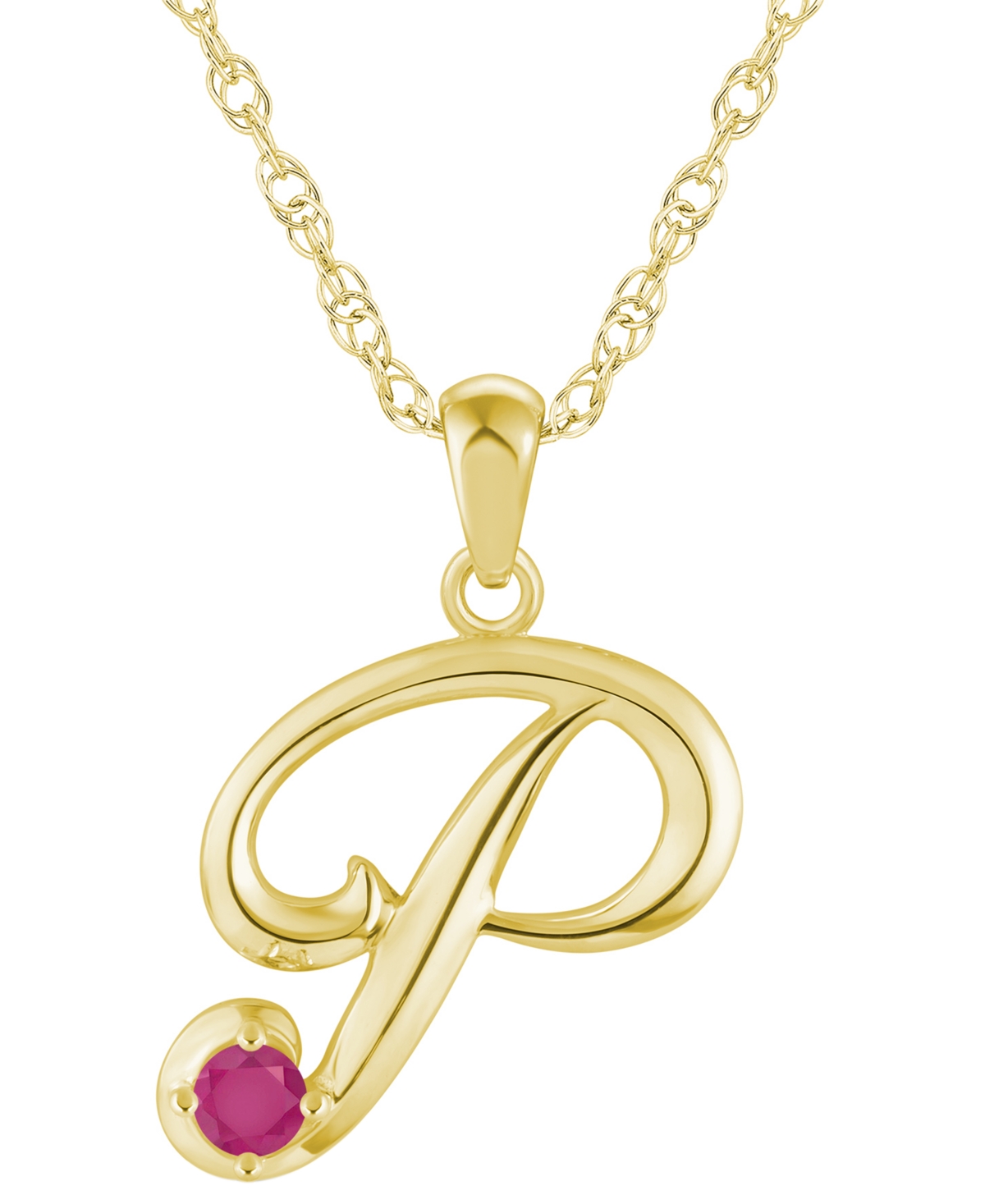 Click here for Macys Ruby (1/6 ct. t.w.) Initial Pendant Necklace... prices