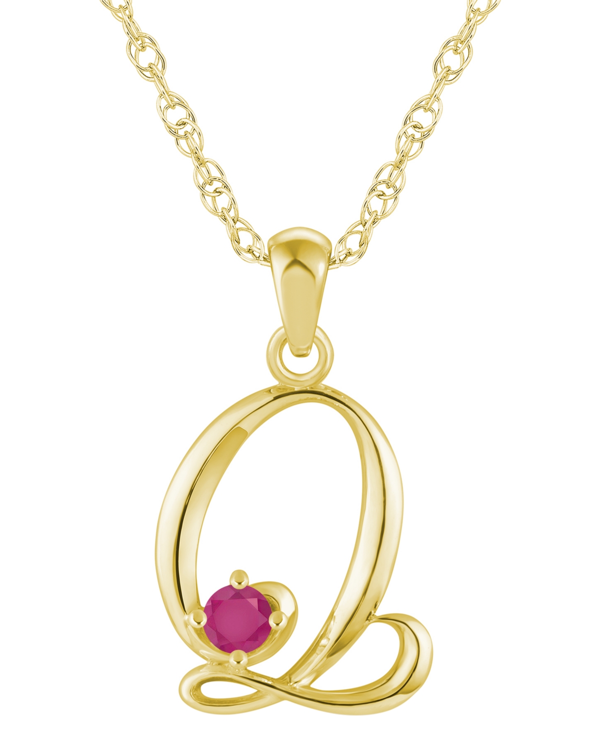 Click here for Macys Ruby (1/6 ct. t.w.) Initial Pendant Necklace... prices