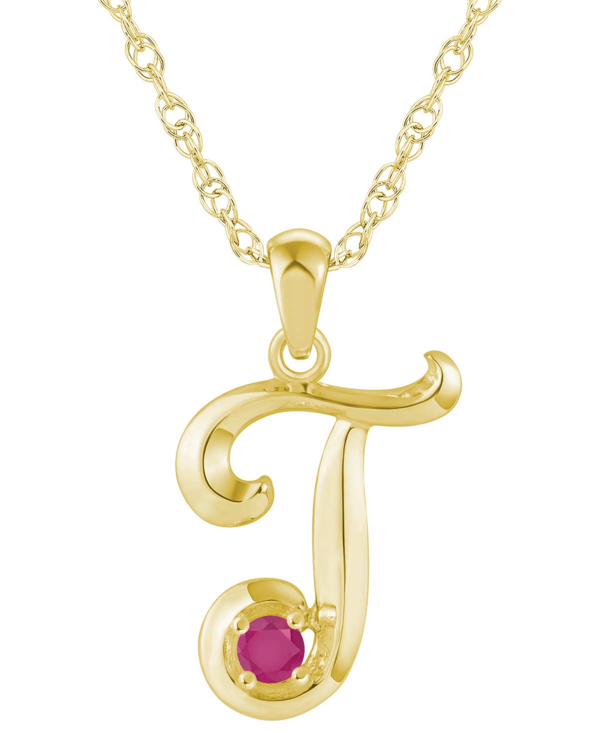 Click here for Macys Ruby (1/6 ct. t.w.) Initial Pendant Necklace... prices