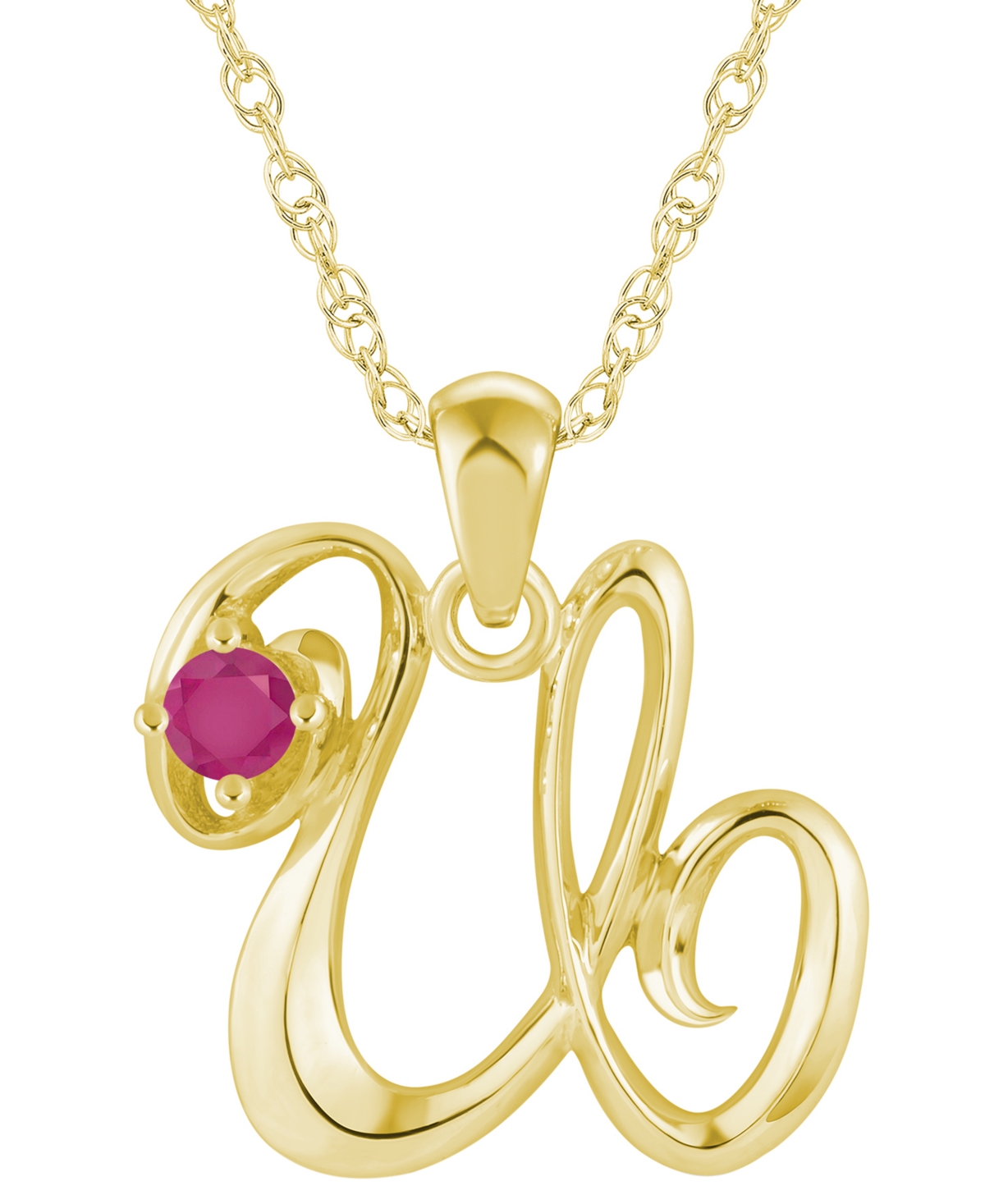 Click here for Macys Ruby (1/6 ct. t.w.) Initial Pendant Necklace... prices