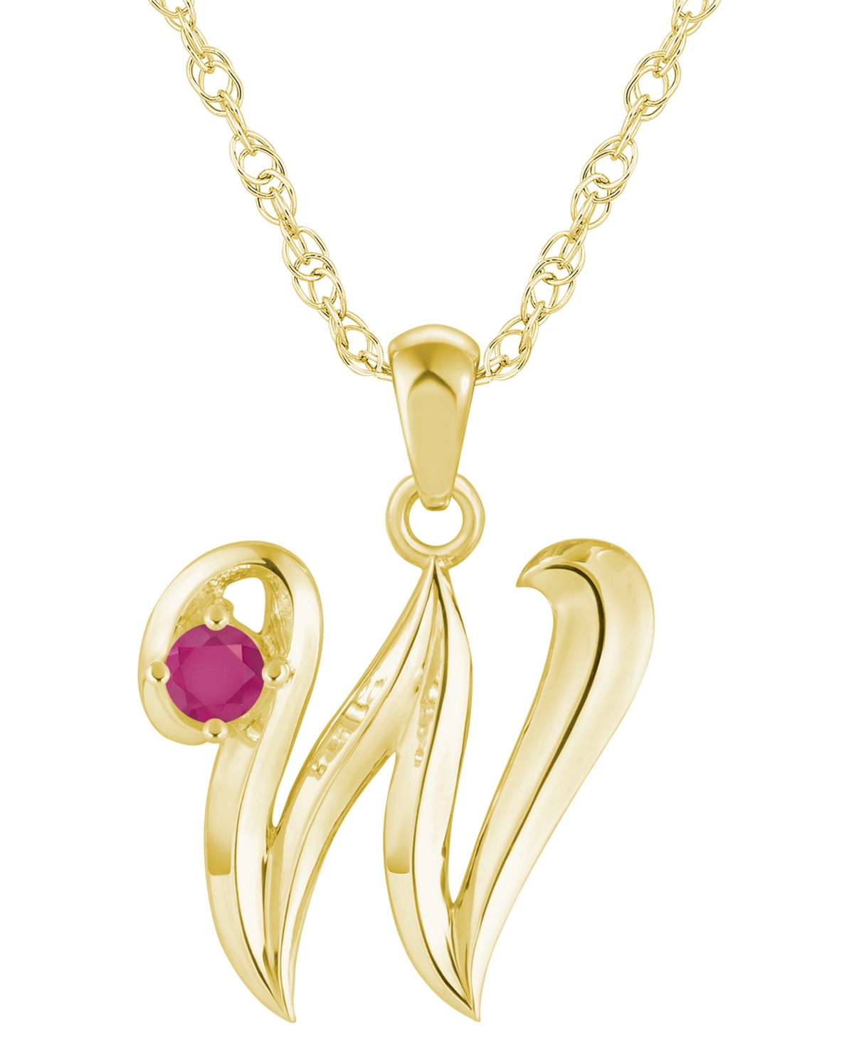 Click here for Macys Ruby (1/6 ct. t.w.) Initial Pendant Necklace... prices