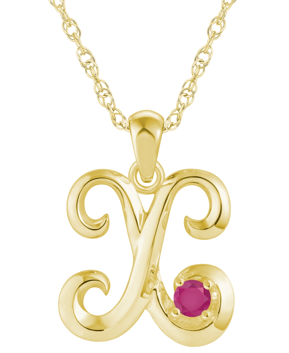 Click here for Macys Ruby (1/6 ct. t.w.) Initial Pendant Necklace... prices