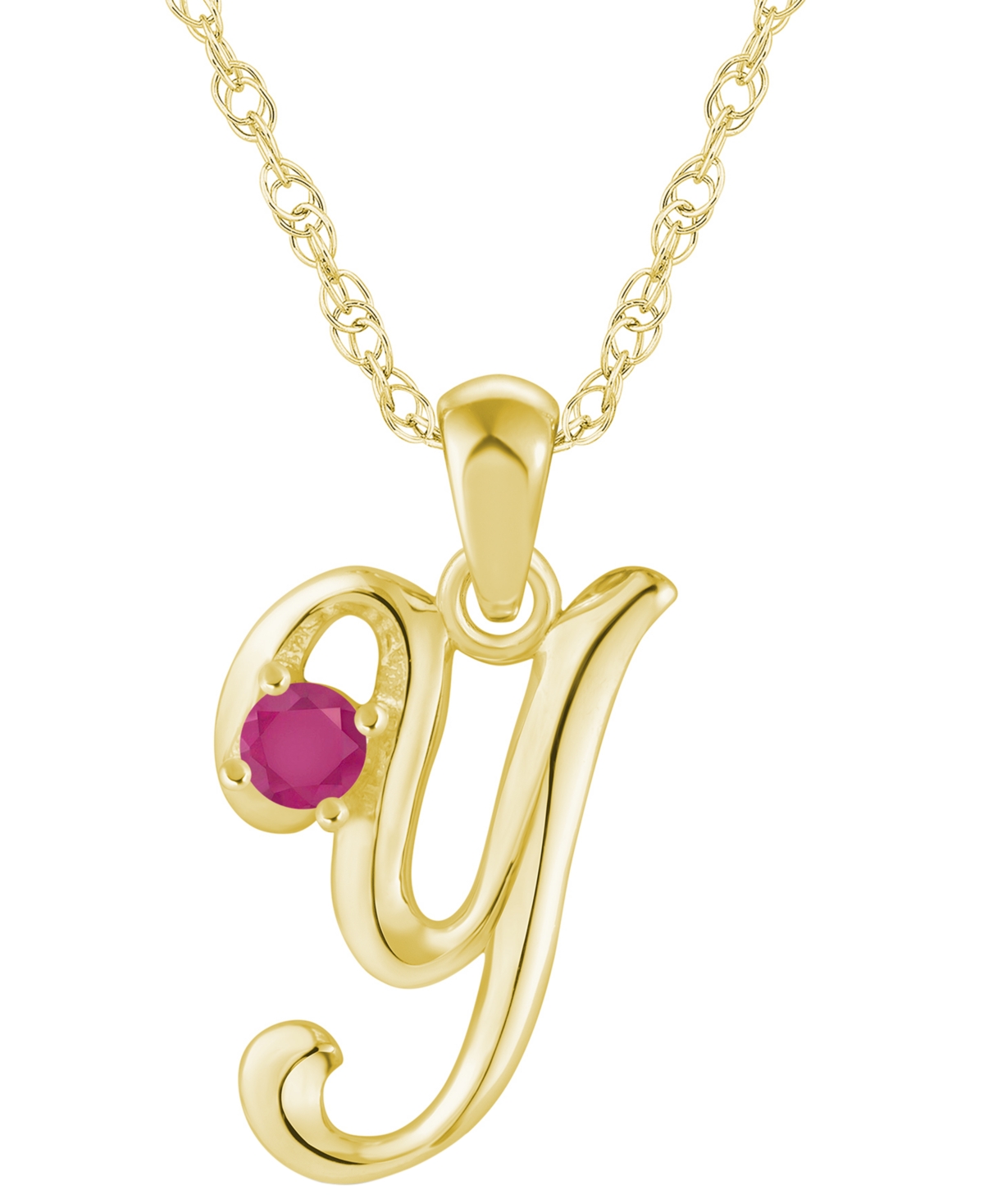 Click here for Macys Ruby (1/6 ct. t.w.) Initial Pendant Necklace... prices
